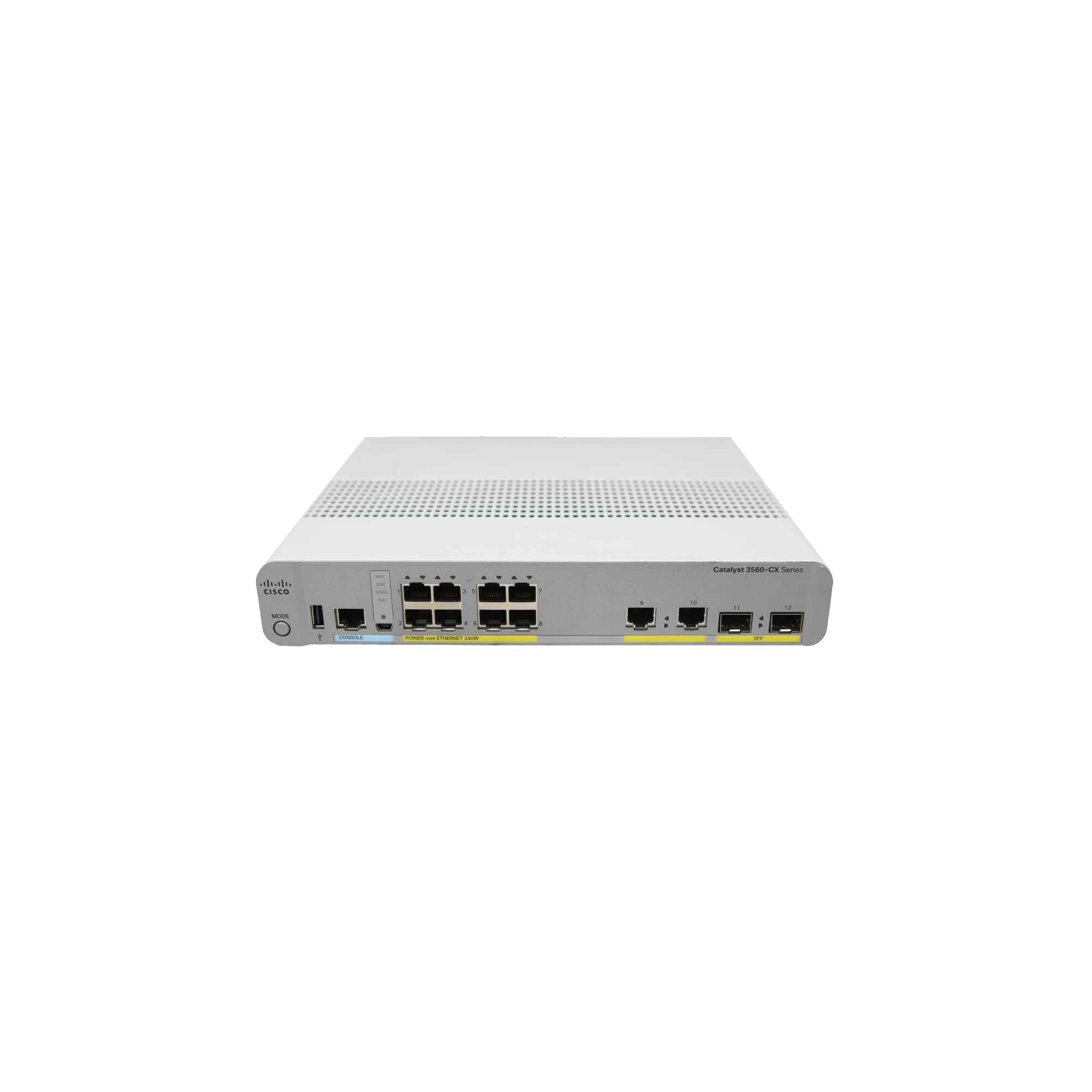 Cisco Catalyst WS-C3560CX-8PC-S 8-Port PoE+ Gigabit Ethernet Switch 2x ...