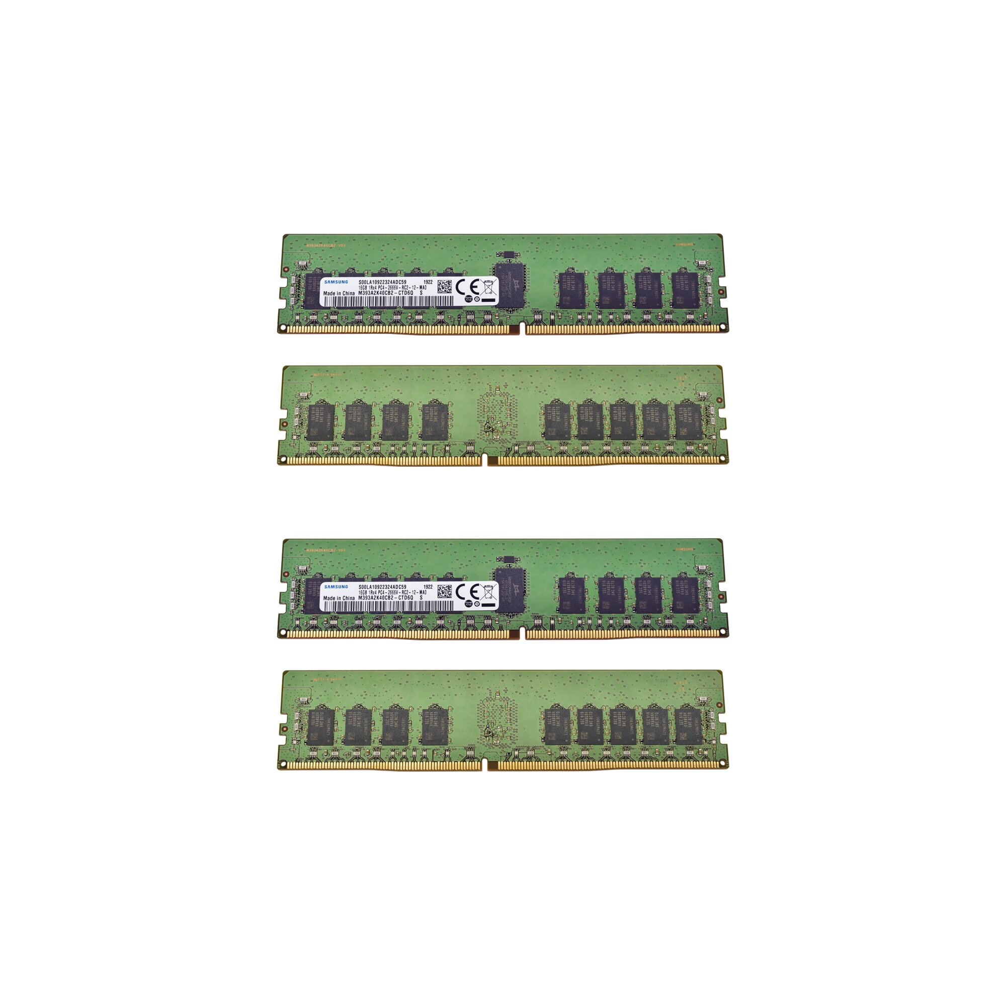 64gb Ram Samsung 4x16gb 1rx4 Pc4 2666v R Ddr4 Ram M393a2k40cb2 Ctd