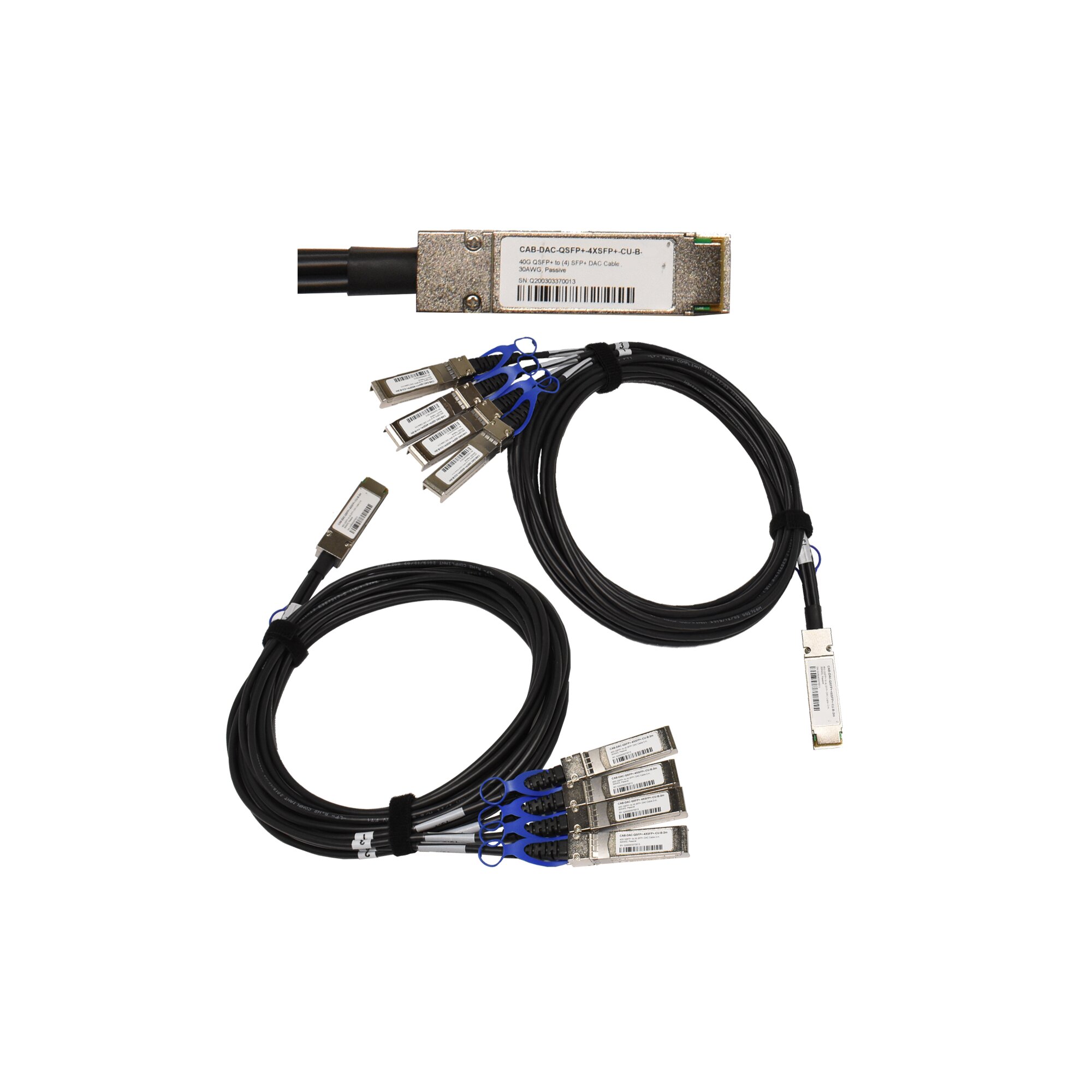 Datenkabel 3,5m 40G QSFP+ - 4x 10G SFP+ DAC Cable 30AWG passive ...