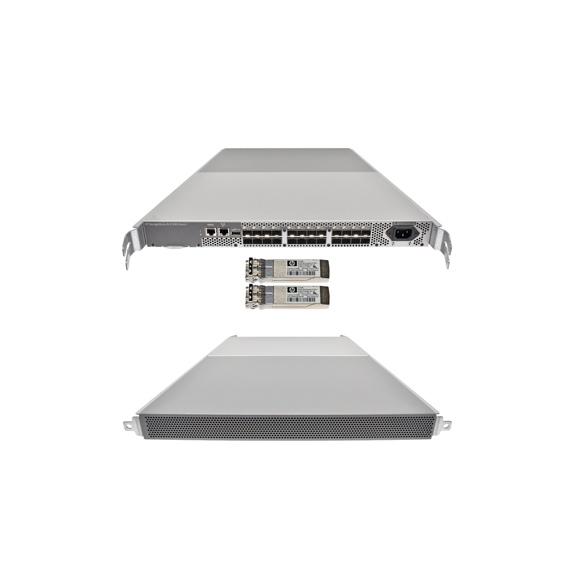 HP StorageWorks 8/8 SAN Switch HSTNM-N019 AM867A 8 aktive Ports + Plenum Modul + 2 mini GBICs ...