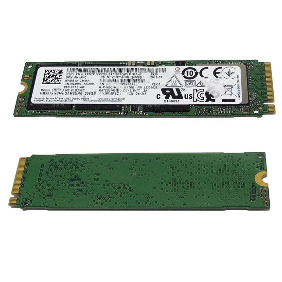 Dell 0NJ9VC Samsung PM981a MZ-VLB256C SSD 256GB M.2 2280 PCIe Gen3.0 x4 NVMe