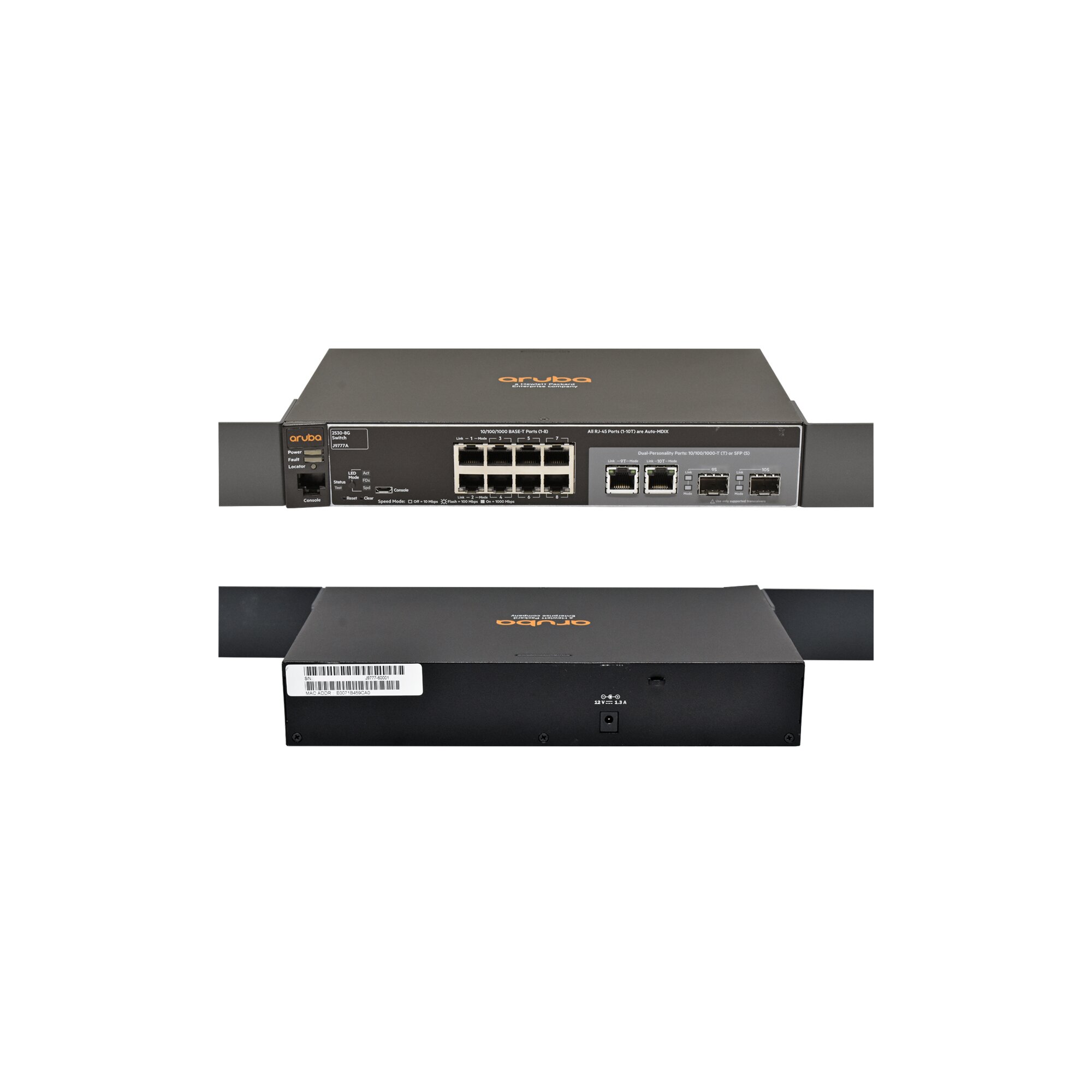 HP Aruba 2530-8G J9777A 10-Port Gigabit Ethernet Switch 2 x SFP - Piospartslap