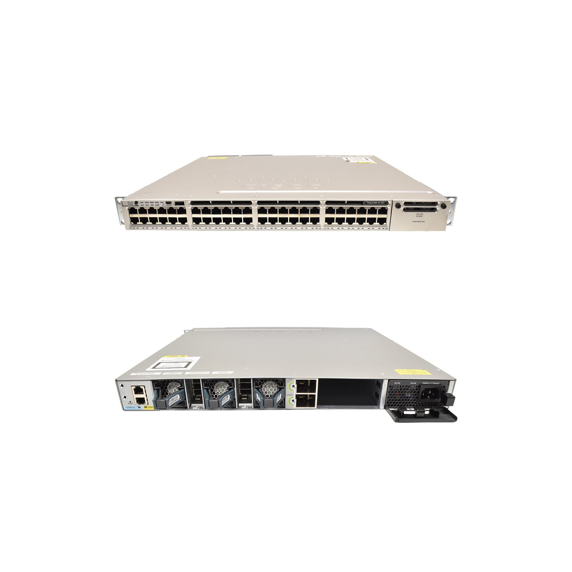 Cisco Catalyst WS-C3850-48F-L V07 48-Port PoE+ 1xPSU Stackable Gigabit ...