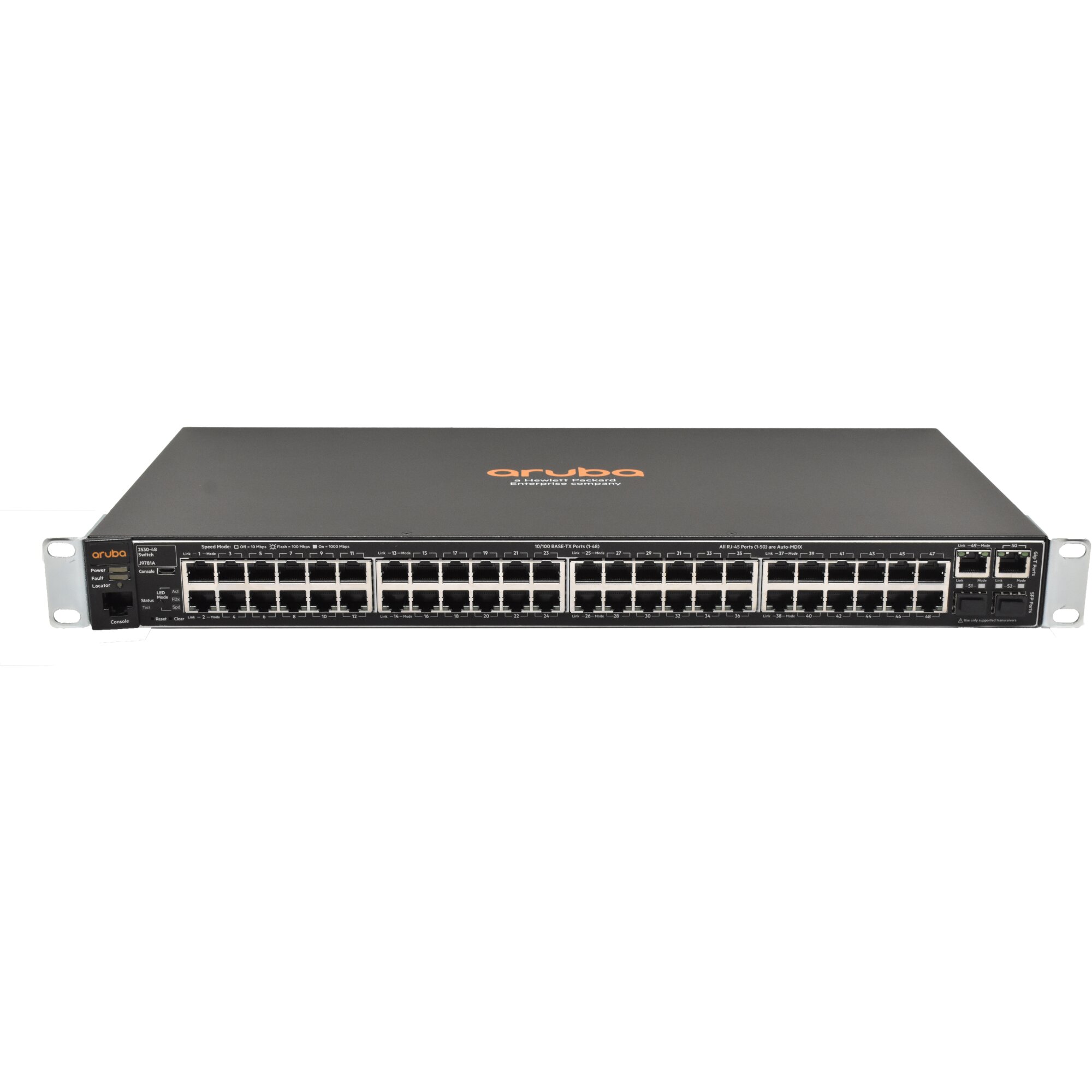 HP Aruba 2530-48 J9781A 48-Port Fast Ethernet Switch J9781A 2x RJ-45 GE ...