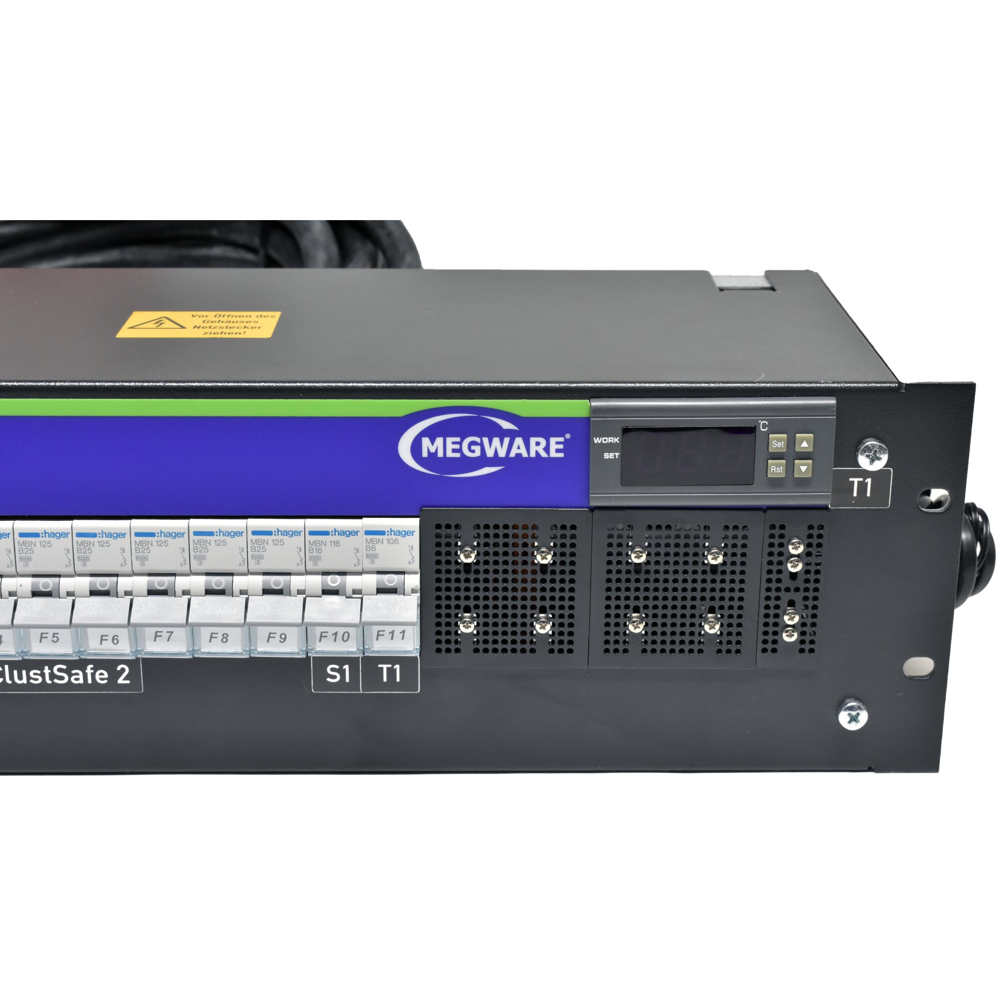 MEGWARE RackSecure PDU 3U 3x 32A Typ 132002 + APSA Steckdosenleiste D7000 8-fach - Piospartslap