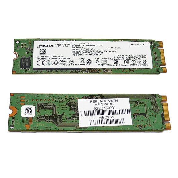HP Micron MTFDDAV512TDL Solid State Drive (SSD) 512 GB M.2 2280 SATA ...