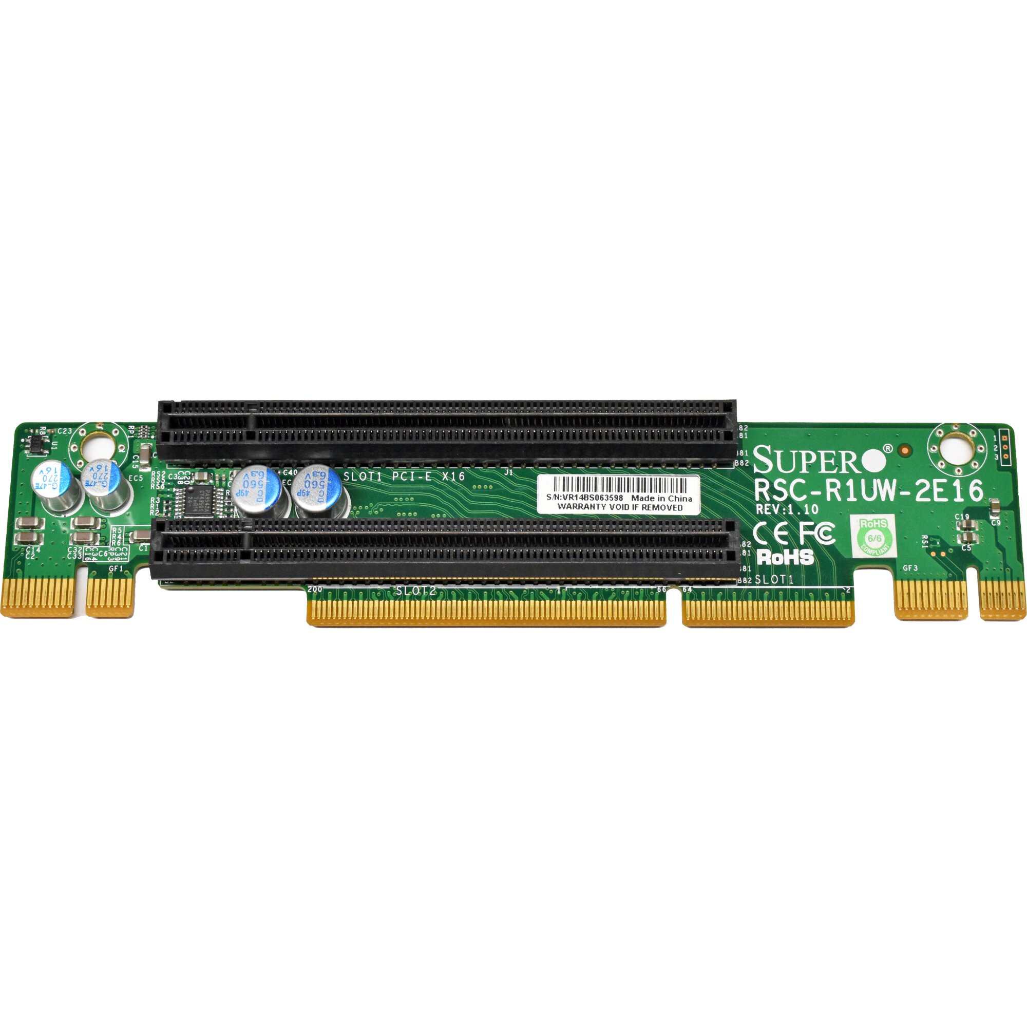 Supermicro RSC-R1UW-2E16 Duo-Slot PCIe x16 Riser Board - Piospartslap
