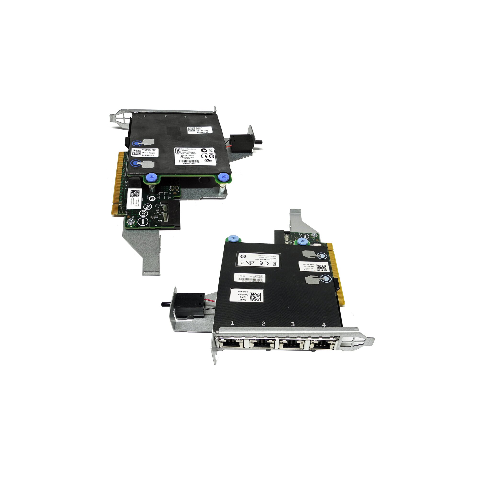 DELL 4-Port GbE Daughter Card 0R1XFC +Riser Card 08PX9W for PowerEdge ...
