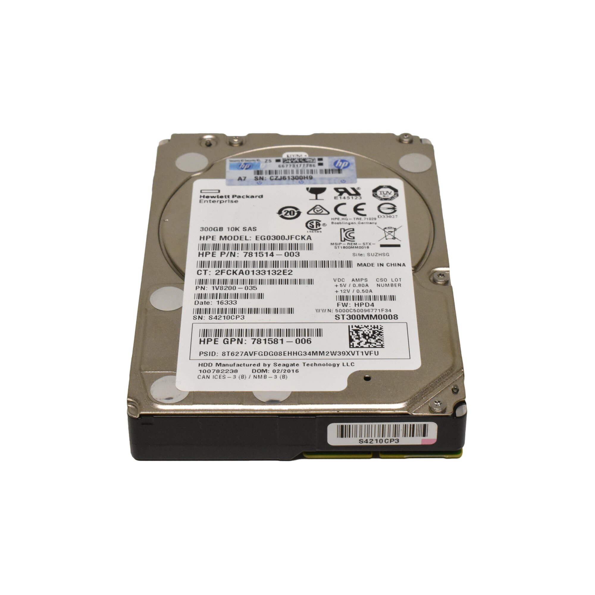 100 x HP 300GB 2.5" 6G 10K SAS HDD Festplatte 507129-004 641552-001 ...