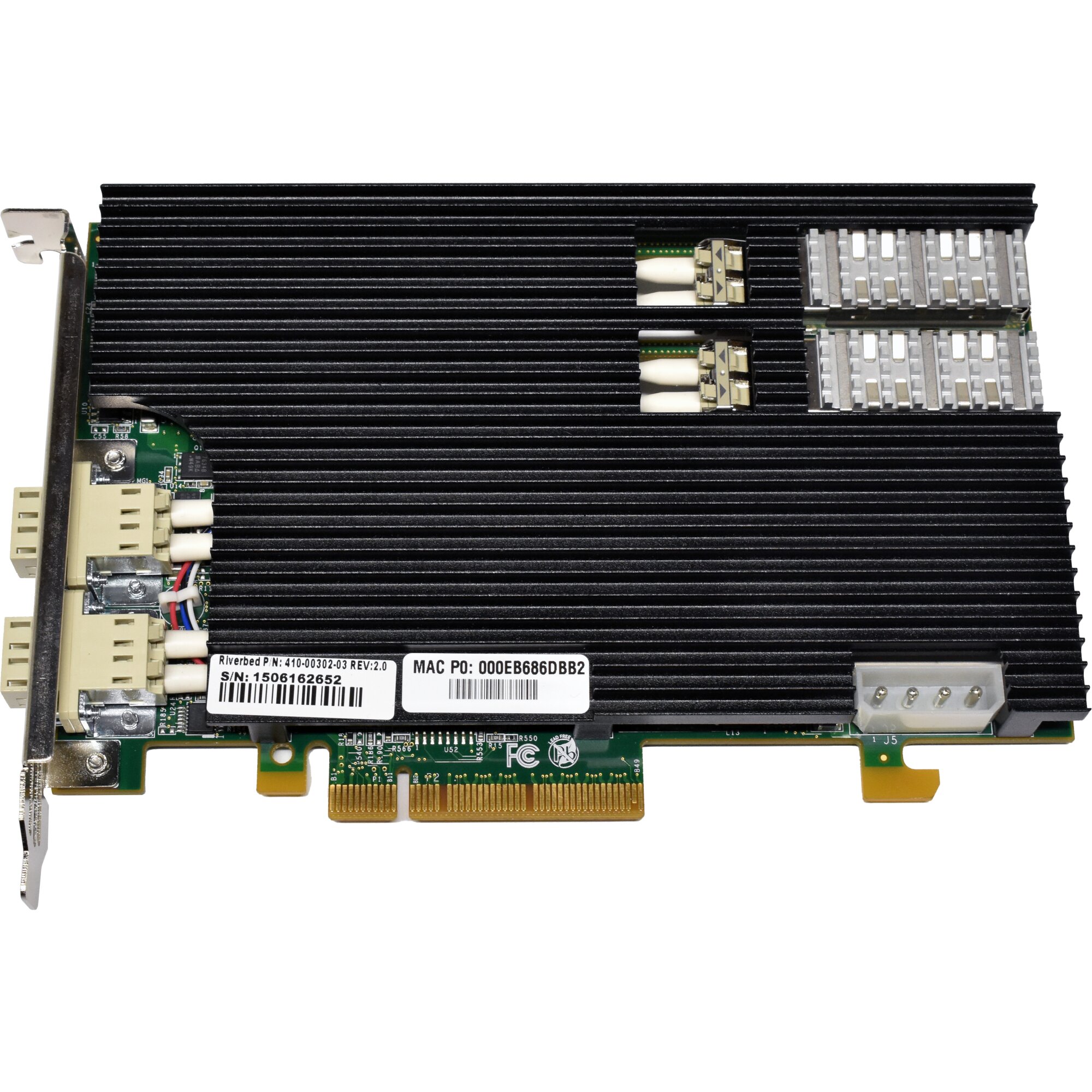 Riverbed Dual-Port NIC-1-010G-2SR-BP 410-00302-03 SR Fibre 10G PCIe x8 ...