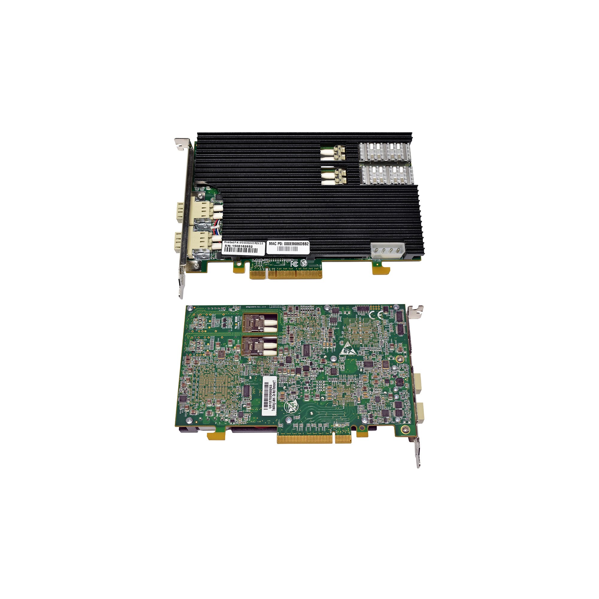 Riverbed Dual-Port NIC-1-010G-2SR-BP 410-00302-03 SR Fibre 10G PCIe x8 ...