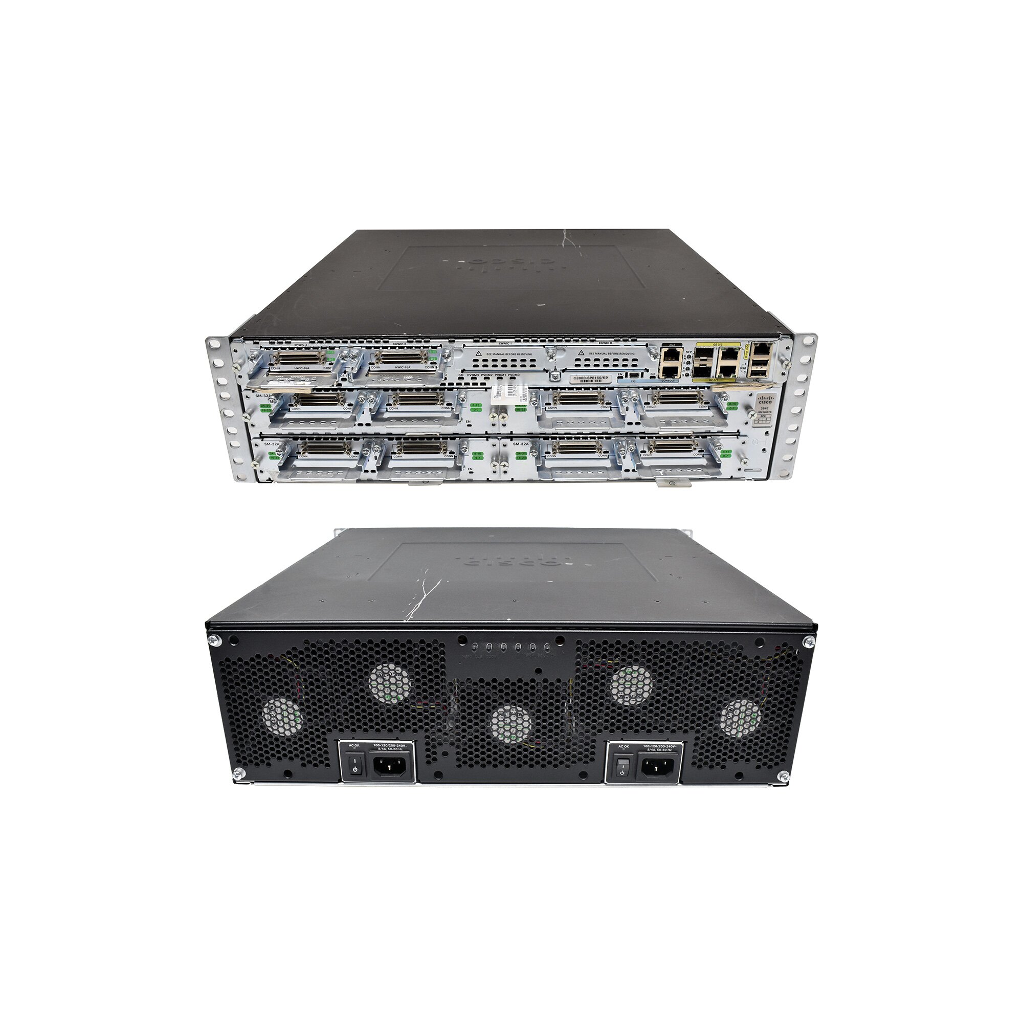 Cisco 3945-Chassis + Modul C3900-SPE150/K9 4x Modul SM32A 10x HWIC16A ...