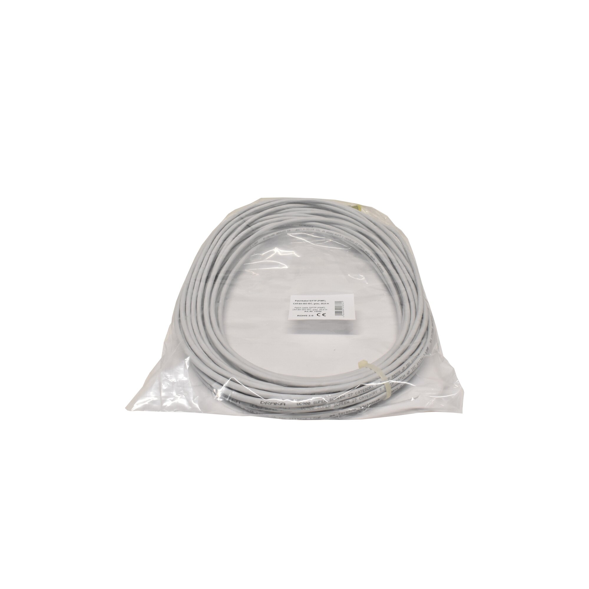 30x Leoni Patch Kabel F6-90 S/F Grau Cat6 RJ45 20m NEU