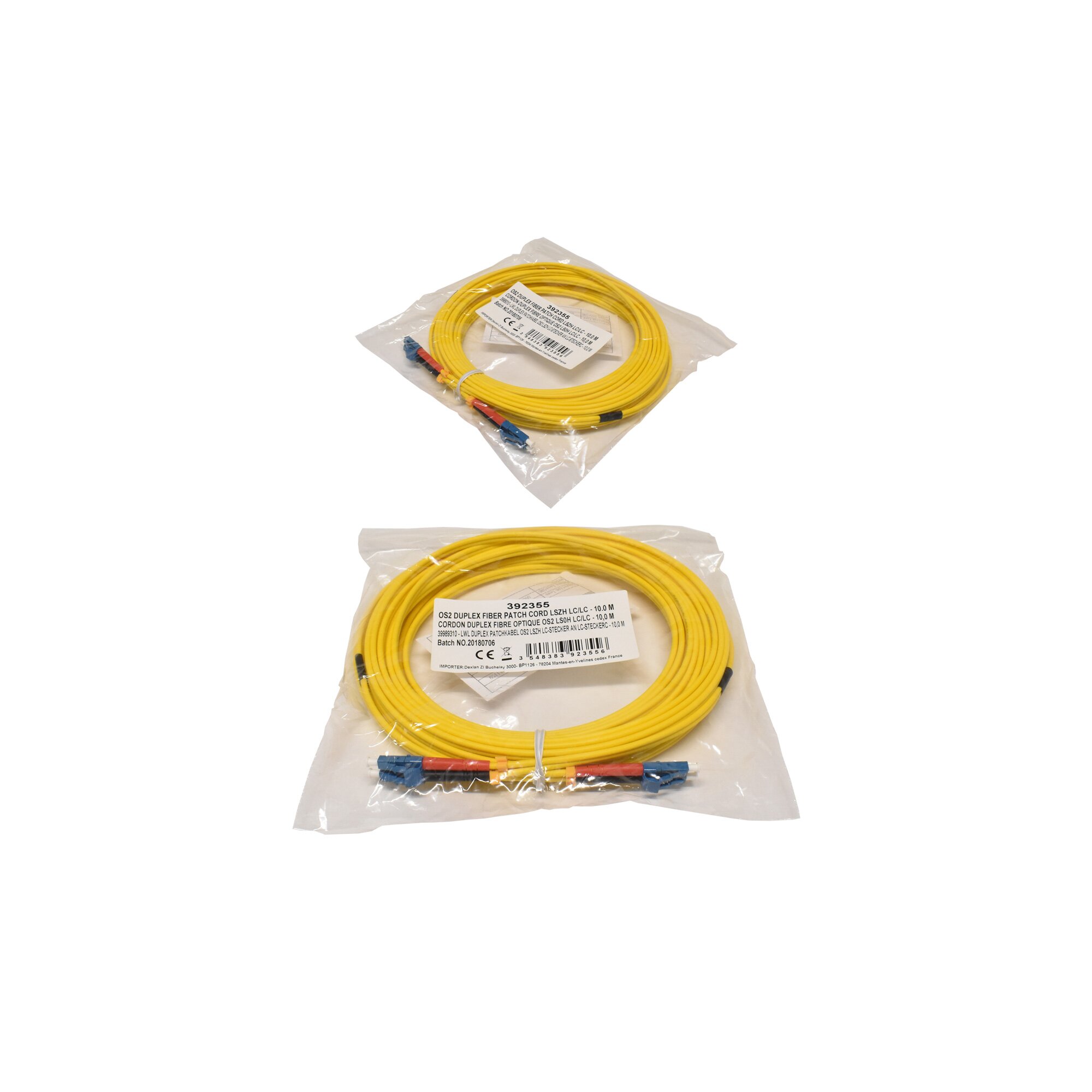 60x Corning OS2 Duplex FIBER Patch Cord LSZH LC/LC-10m NEU NEW