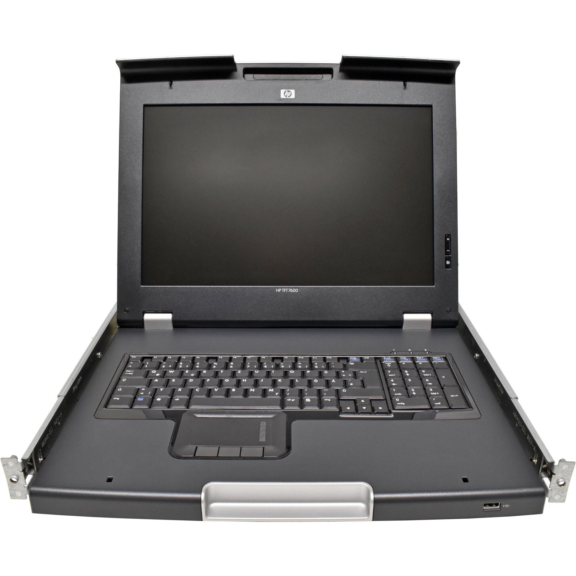 HP TFT7600RKM GR KVM Console 17" DE AG054A +PSU +Rail Kit +Cable MGMT ...