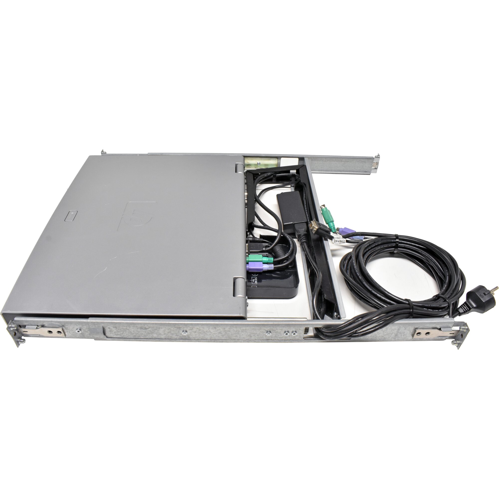 HP TFT7600RKM GR KVM Console 17" DE AG054A +PSU +Rail Kit +Cable MGMT ...