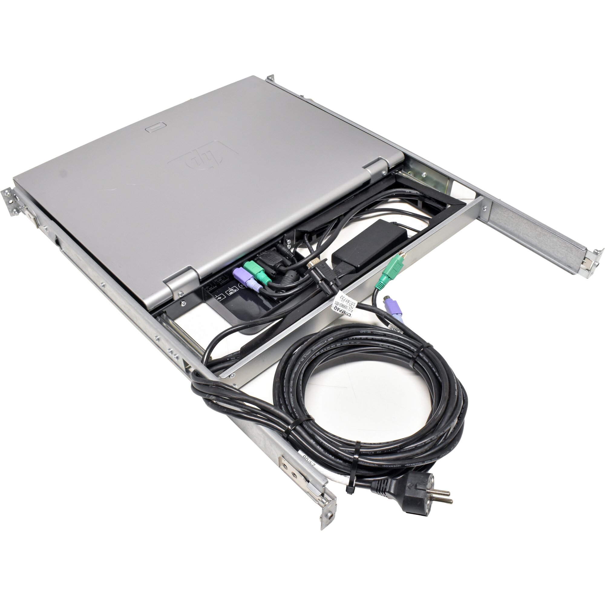 HP TFT7600RKM GR KVM Console 17" DE AG054A +PSU +Rail Kit +Cable MGMT ...