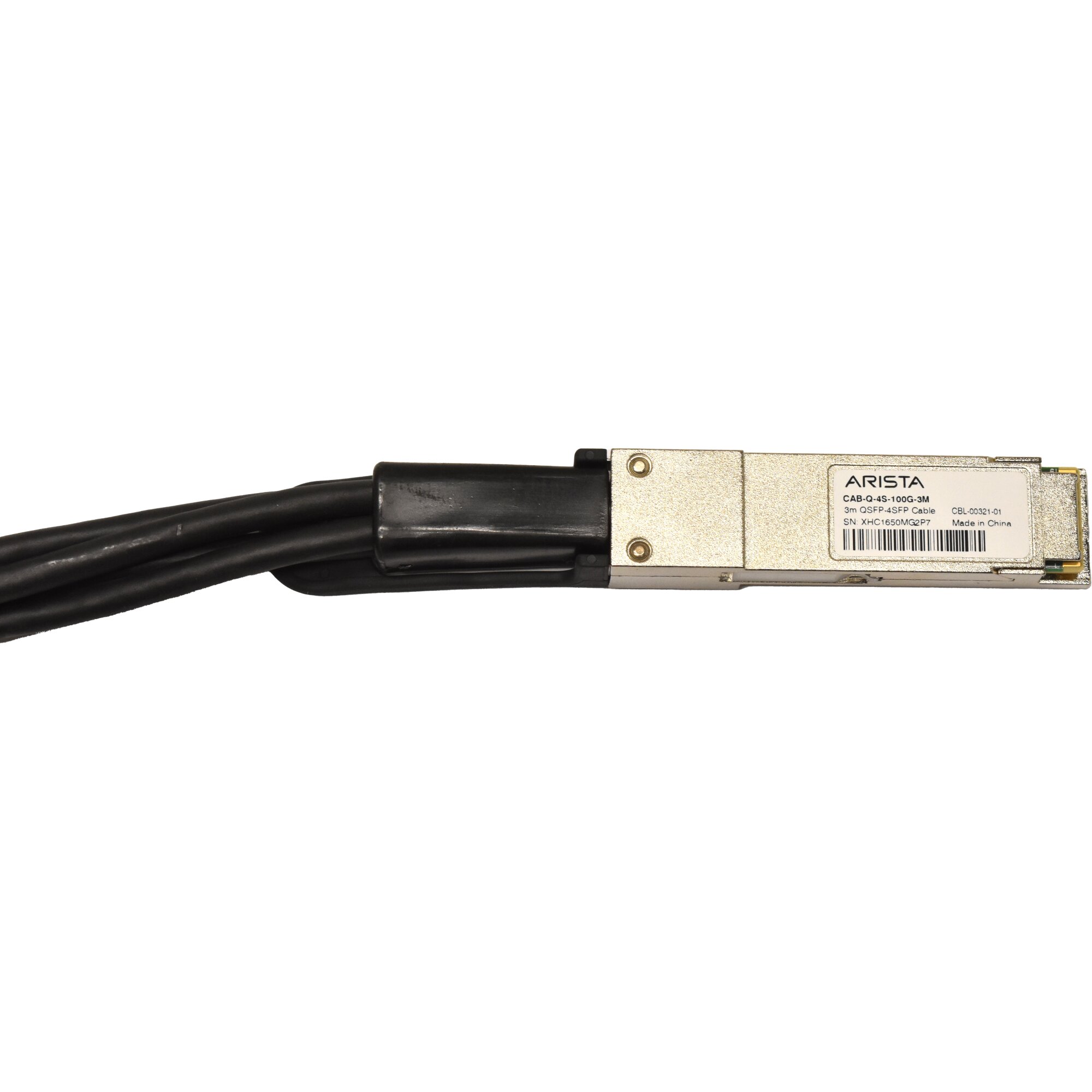Arista CAB-Q-4S-100G-3M 100GbE QSFP28 TO 4XSFP28 3m Passive Copper ...