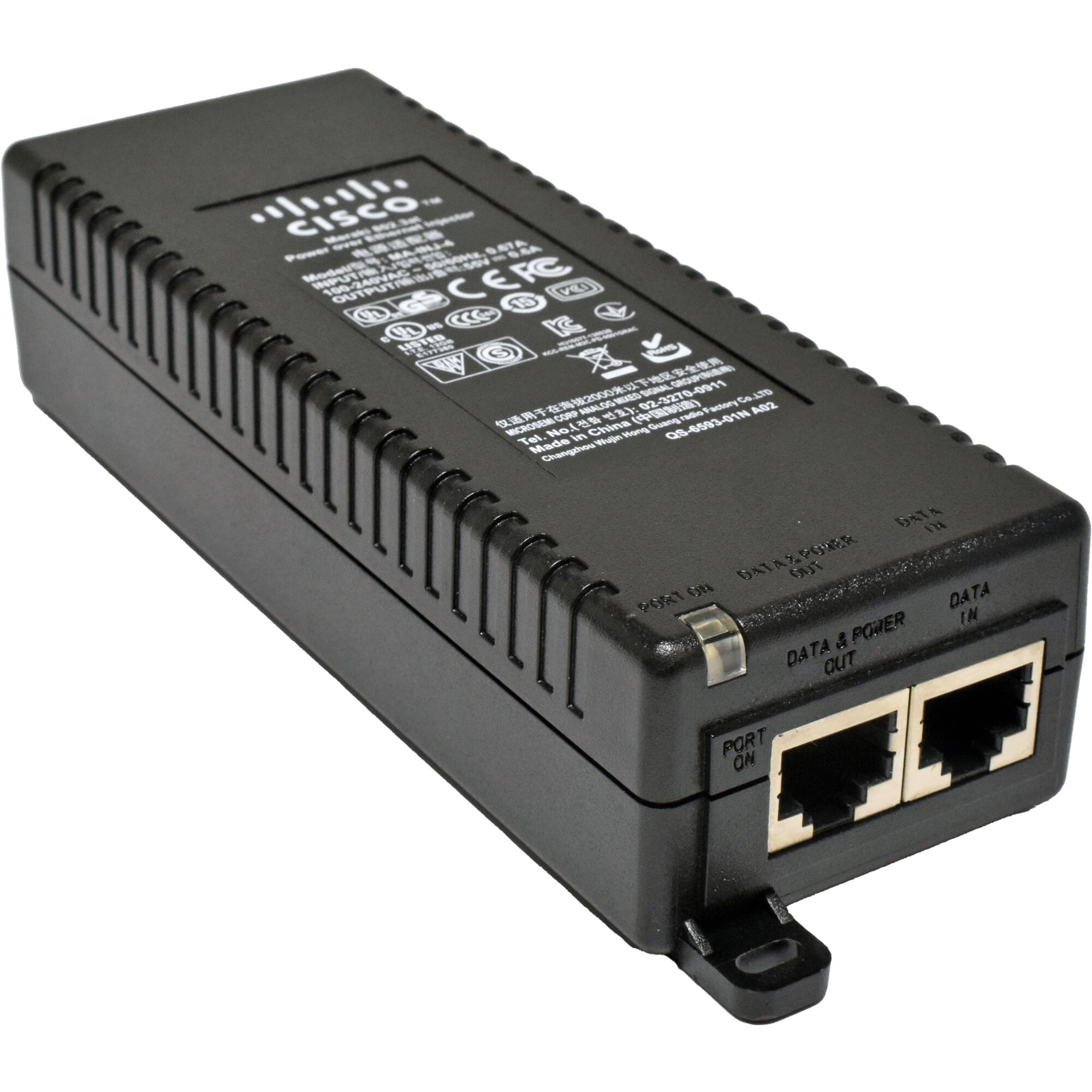 Cisco Meraki 802.3at PoE Injector MA-INJ-4 + Power Cord - Piospartslap