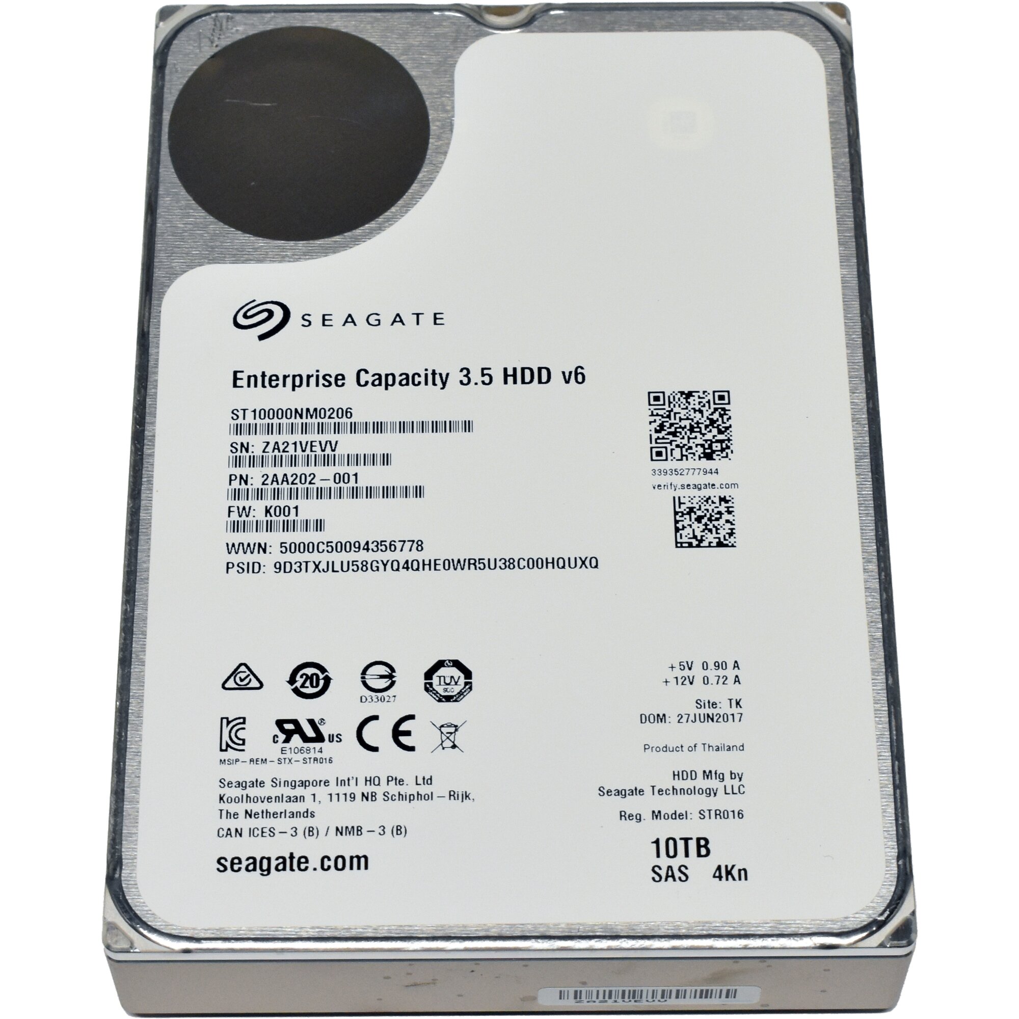 Seagate 10TB 3.5 Zoll 7.2K SAS 12G 4Kn HDD ST10000NM0206 - Piospartslap