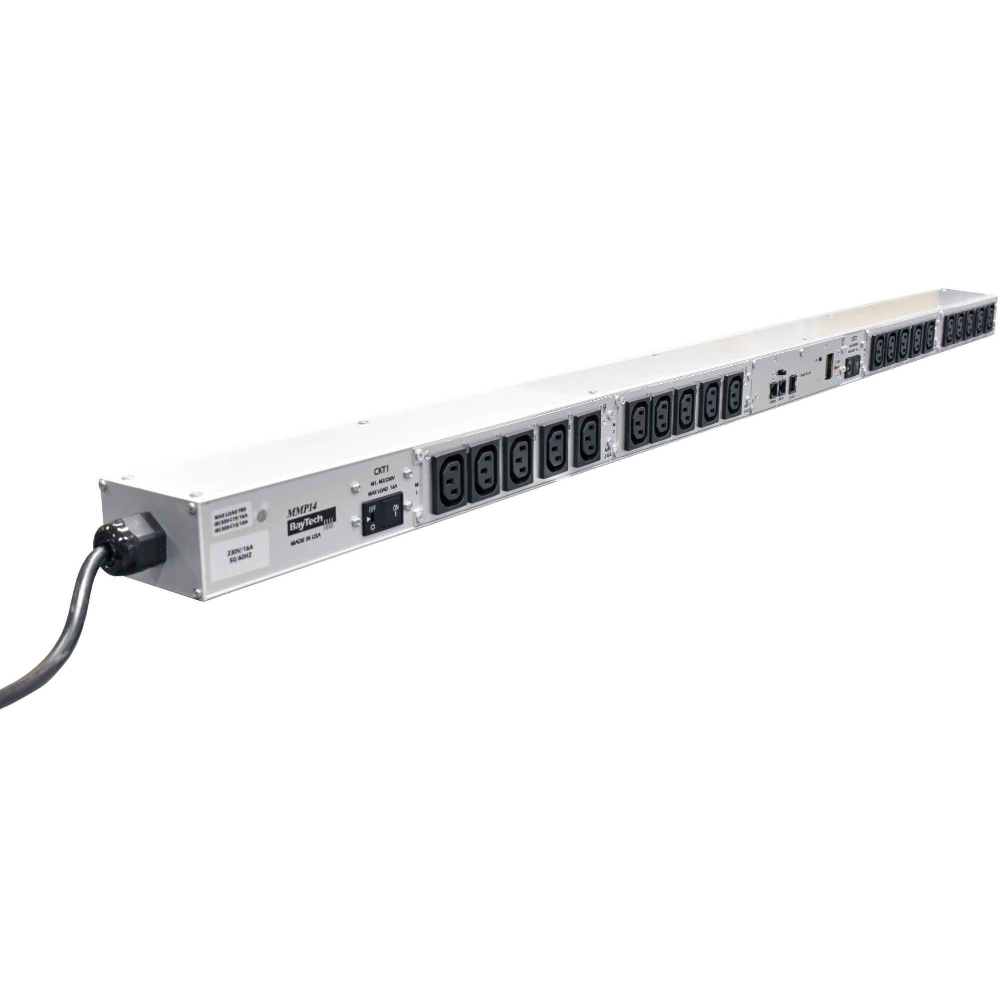 BayTech MMP14 Rack PDU Metered Single-Phase Null HE 16A 230V 20x C13 - Piospartslap