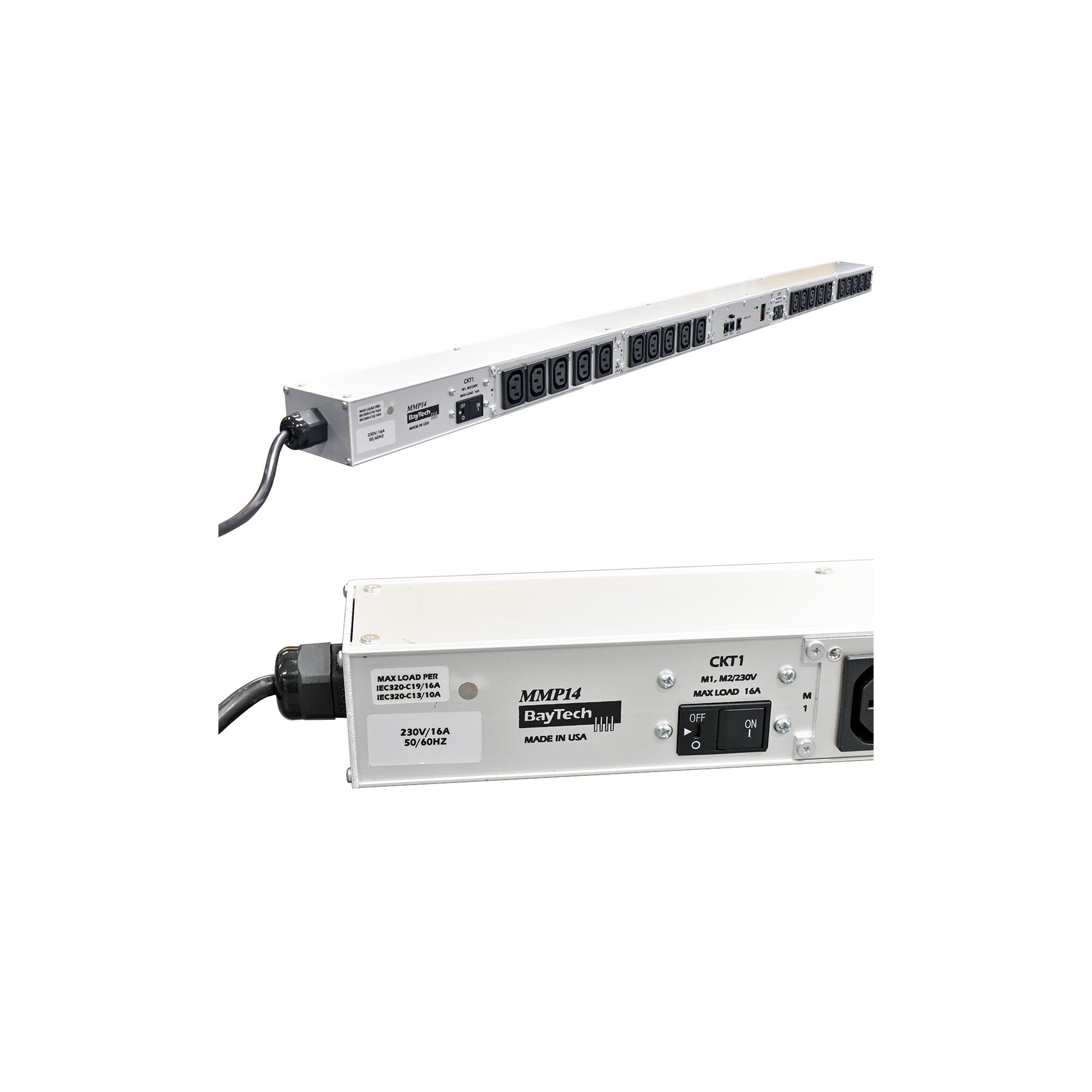 BayTech MMP14 Rack PDU Metered Single-Phase Null HE 16A 230V 20x C13 ...