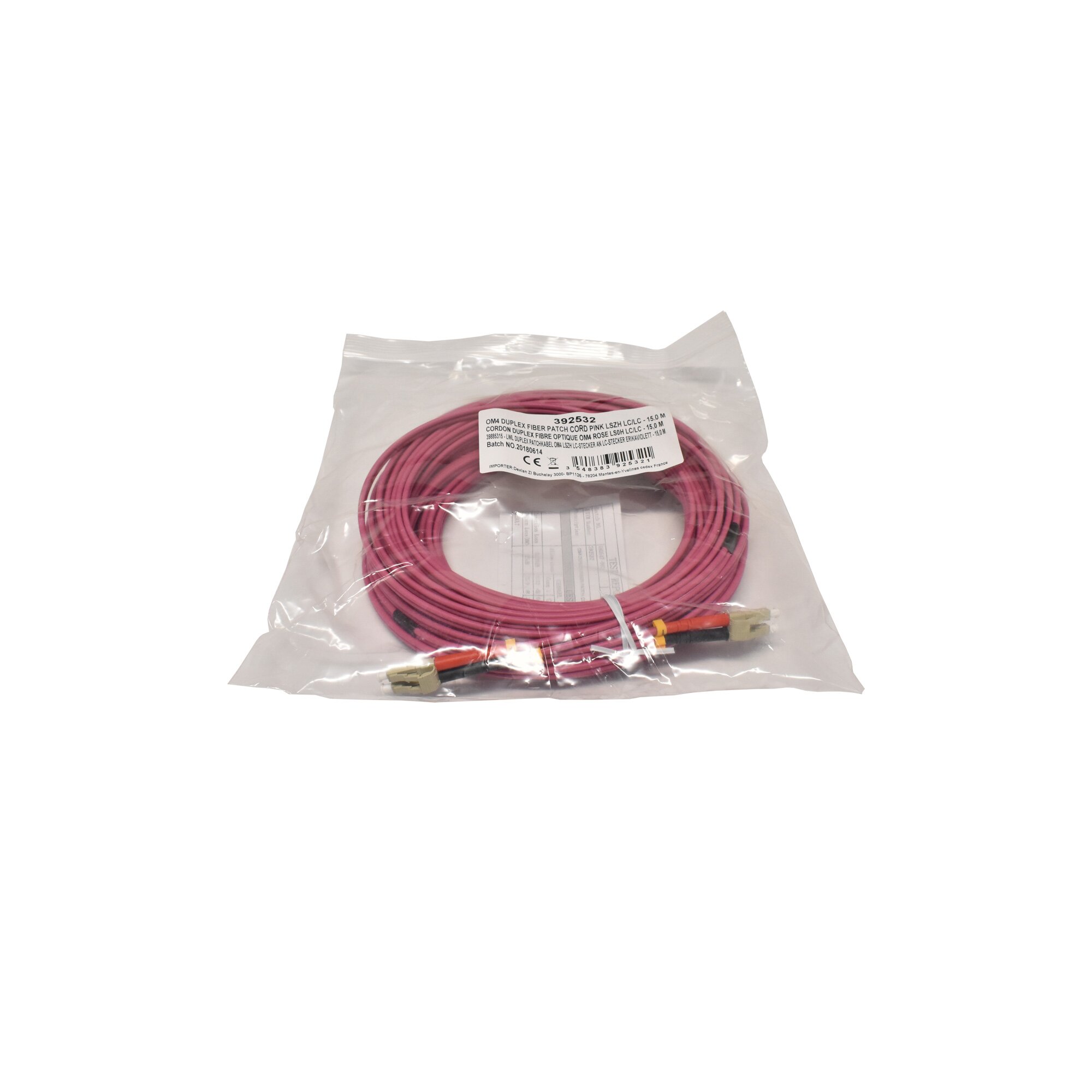 Corning OM4 Duplex FIBER Patch Cord Pink LSZH LC/LC-10m NEU NEW ...