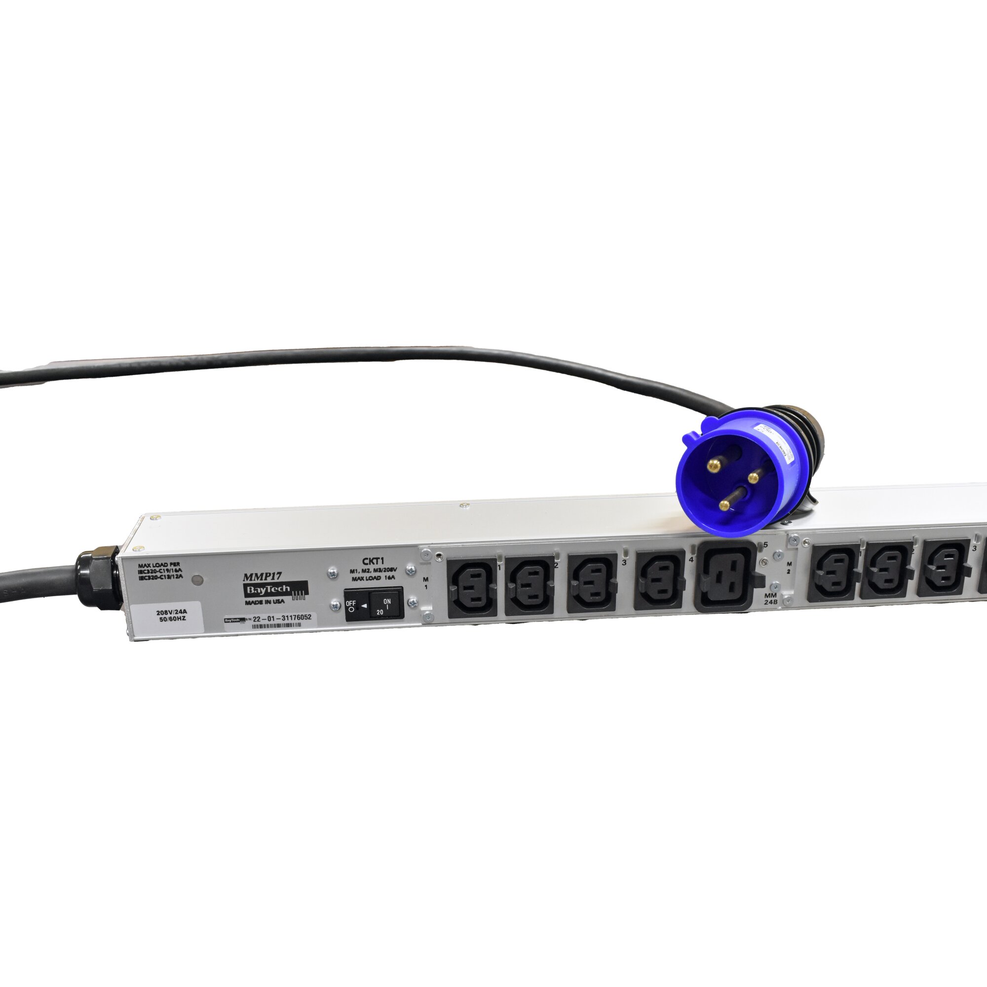 BayTech MMP17 Rack PDU Metered Single-Phase Null HE 24A 230V 24x C13 6x ...