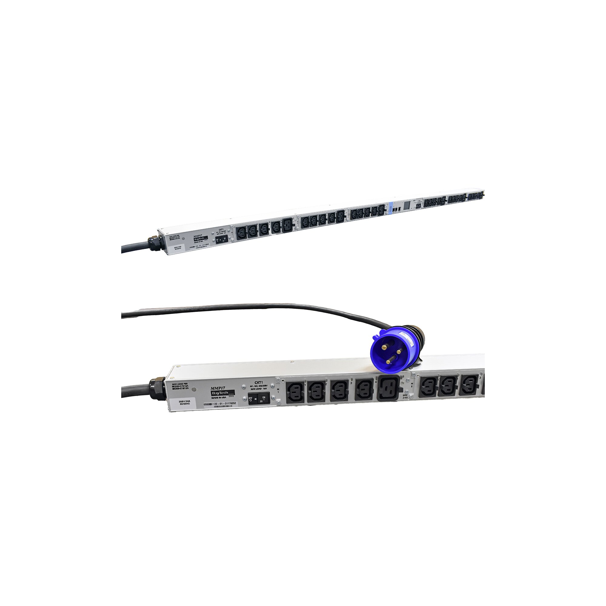 BayTech MMP17 Rack PDU Metered Single-Phase Null HE 24A 230V 24x C13 6x ...