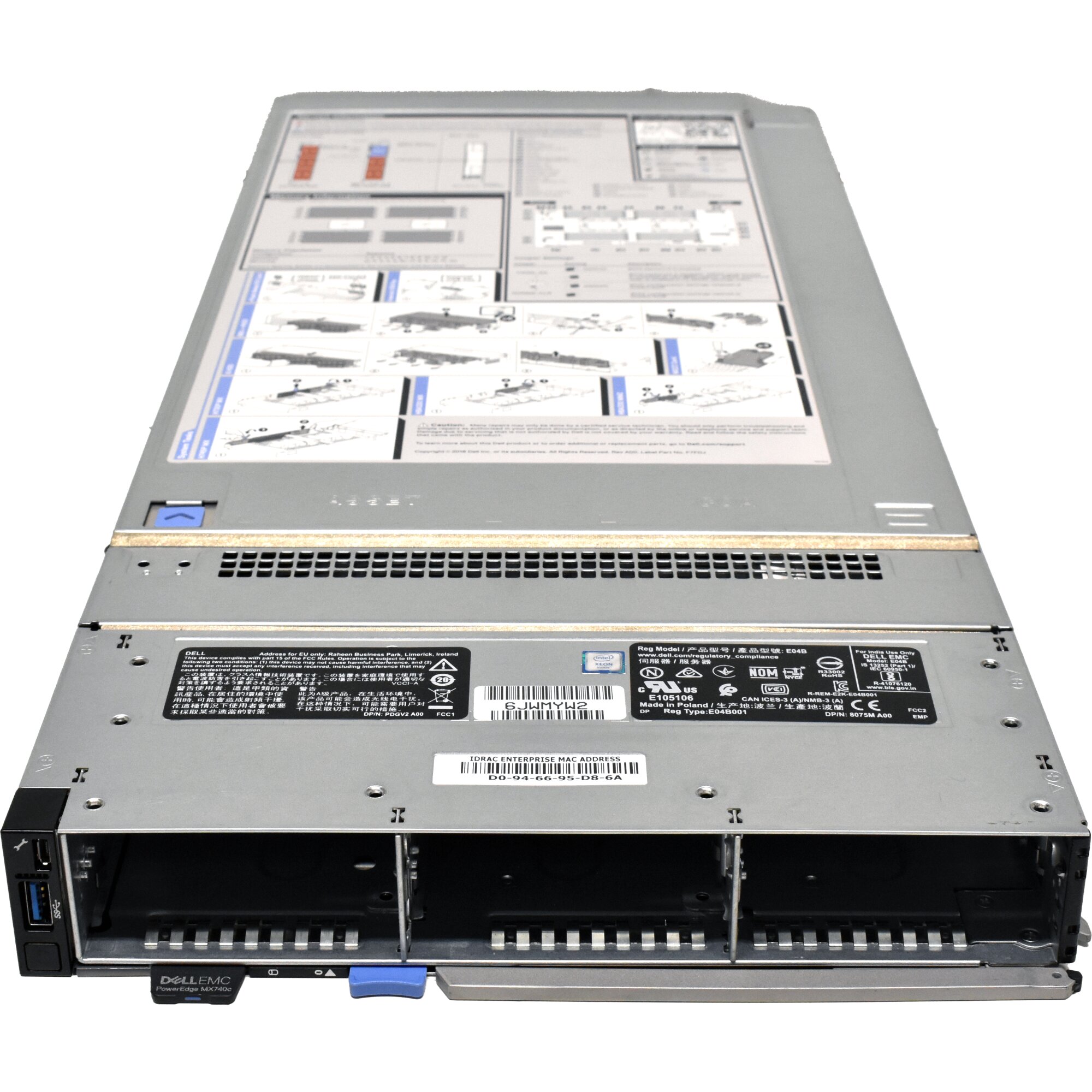 DELL PowerEdge MX740c Blade Server Chassis mit Mainboard PERC HBA330 ...
