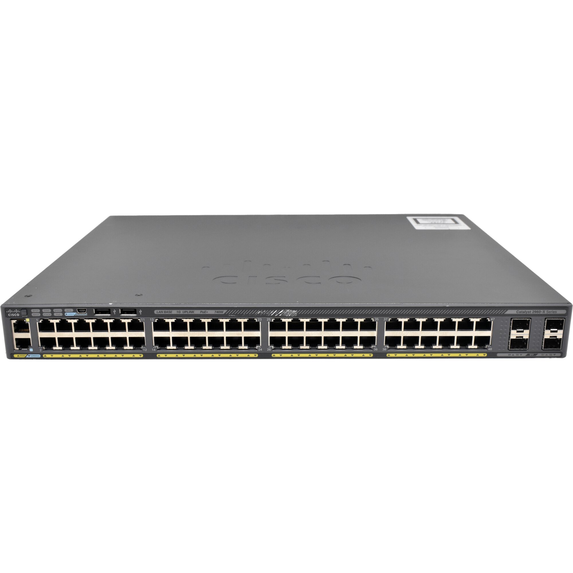 Cisco WS-C2960X-48FPS-L 48-Port PoE+ RJ-45 GE Switch 4x SFP - Piospartslap
