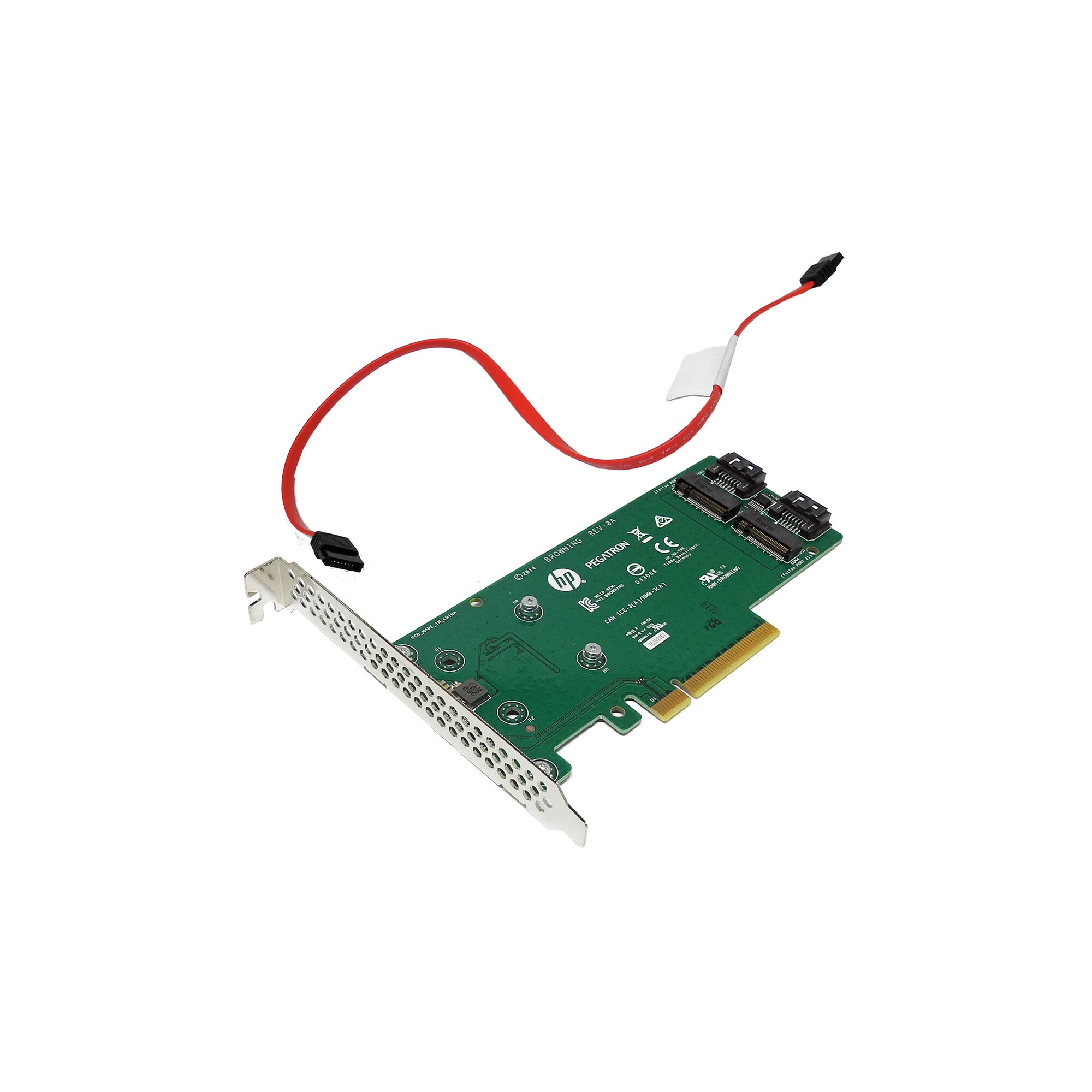 HP Dual M.2 2280 SATA PCIe x8 Riser Card/Adapter für ProLiant G 9/10 ...