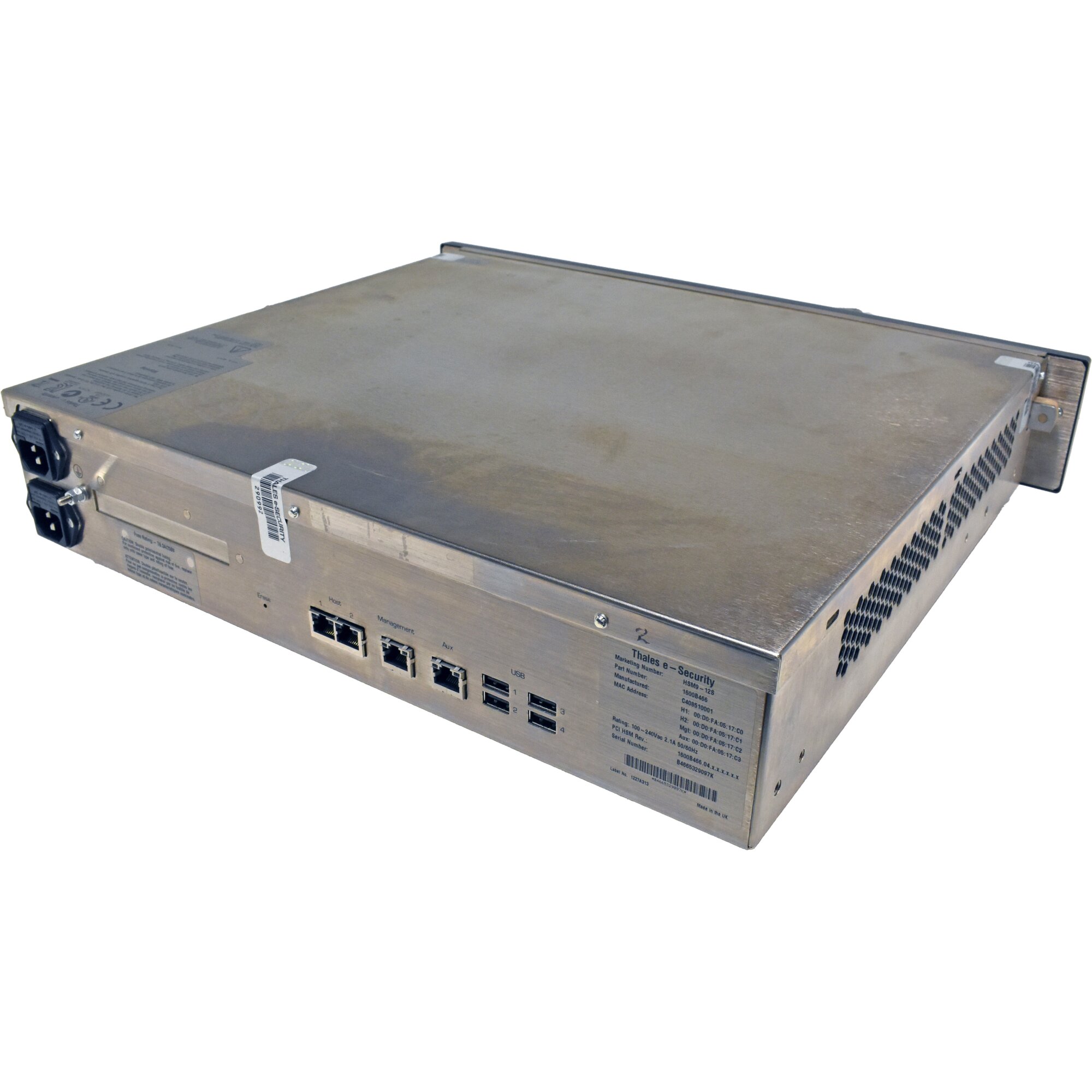 Thales Hardware Security Module HSM9-12S Payshield 9000 1600B44.04 ...