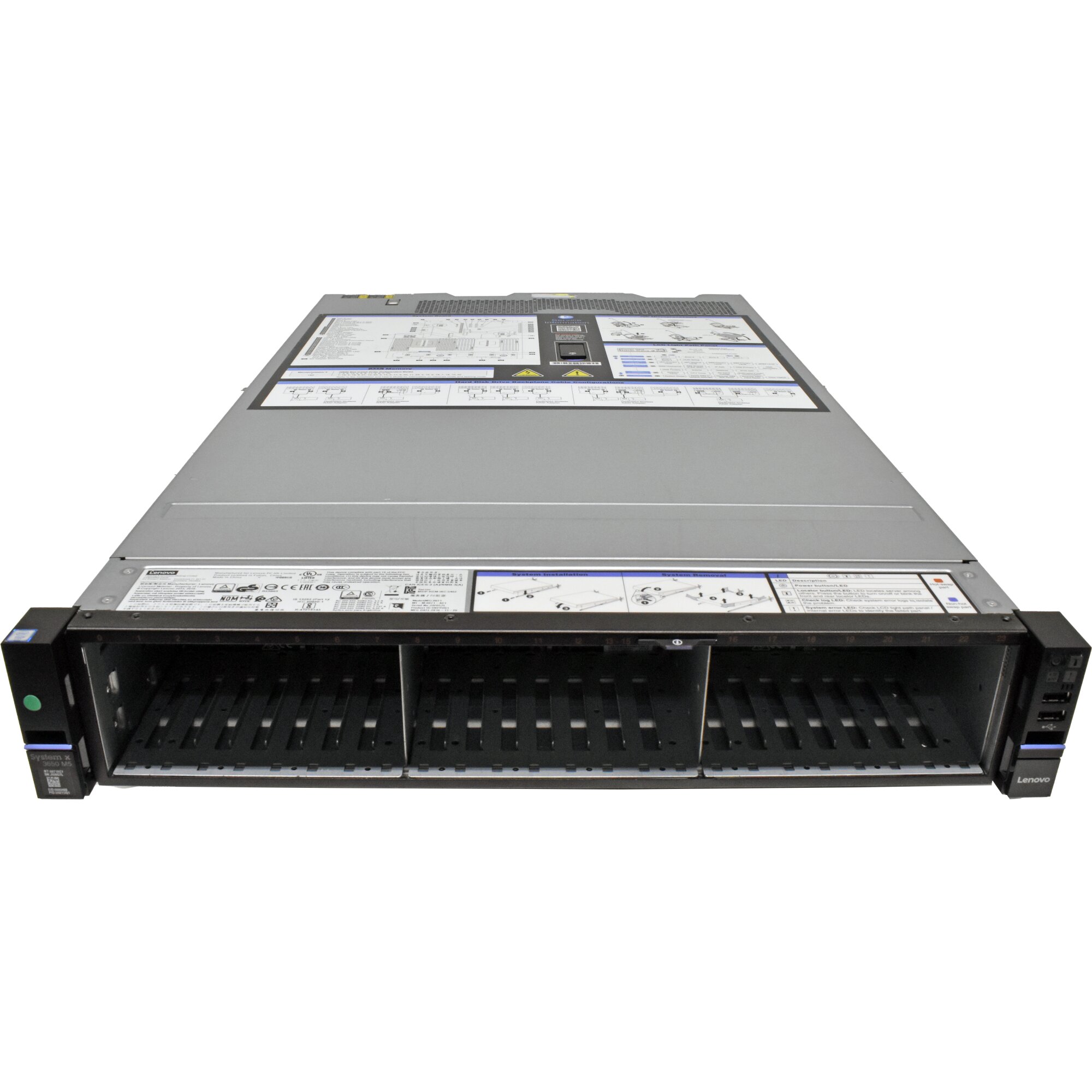 Lenovo System x3650 M5 Server Barebone 2x M5210 12G 24x SFF 2,5 No CPU & RAM - Piospartslap