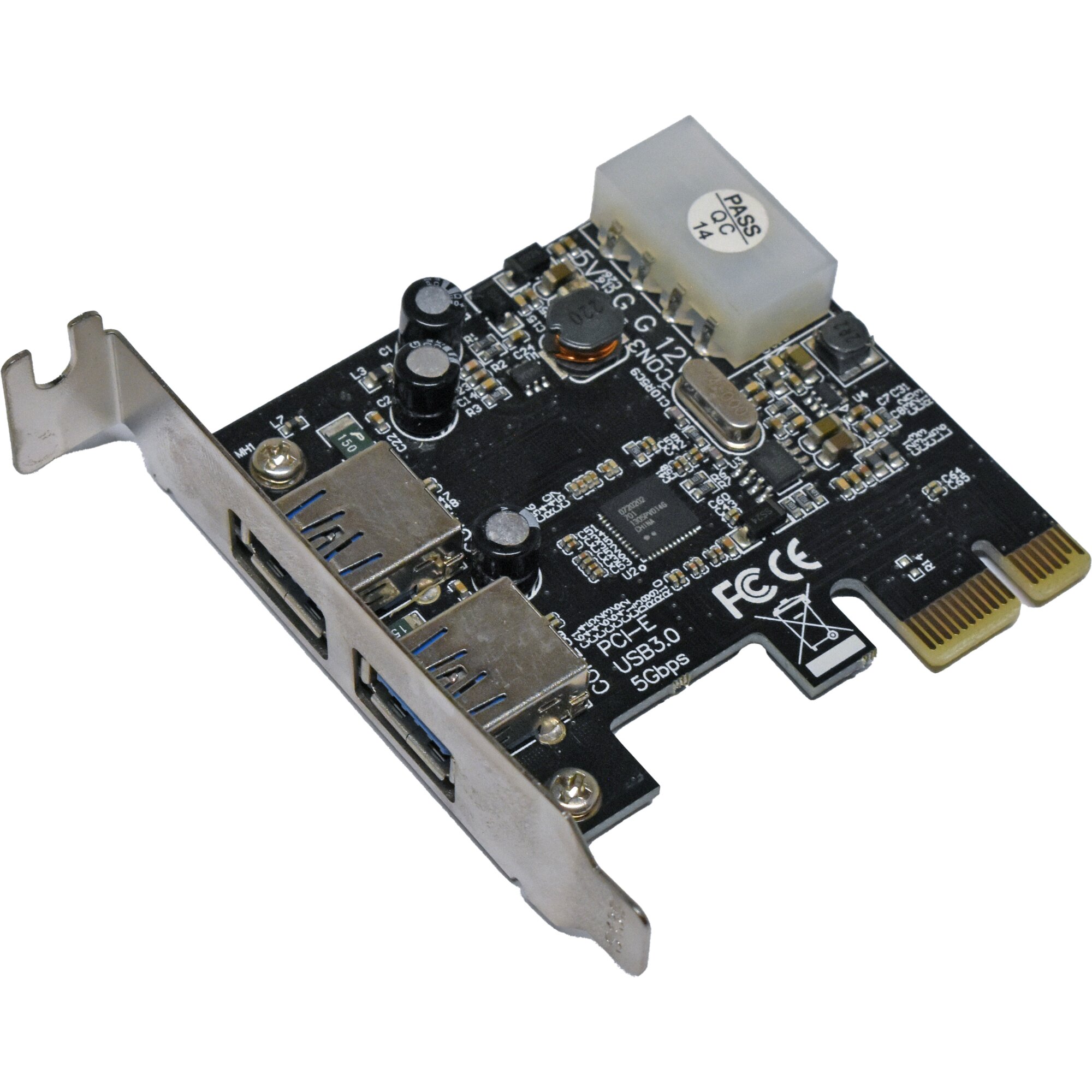 Universal 2-Port PCI-E USB 3.0 Controller Card Low Profile - Piospartslap