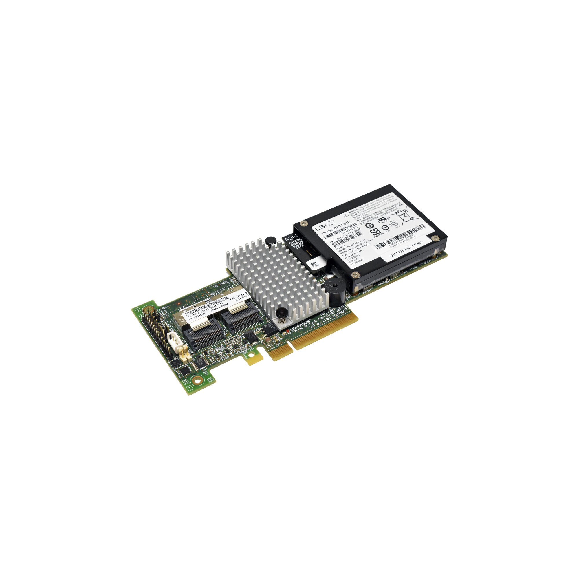 IBM ServeRAID M5014 8-Port 6 Gb/s PCIe x8 RAID Controller + BBU FRU ...