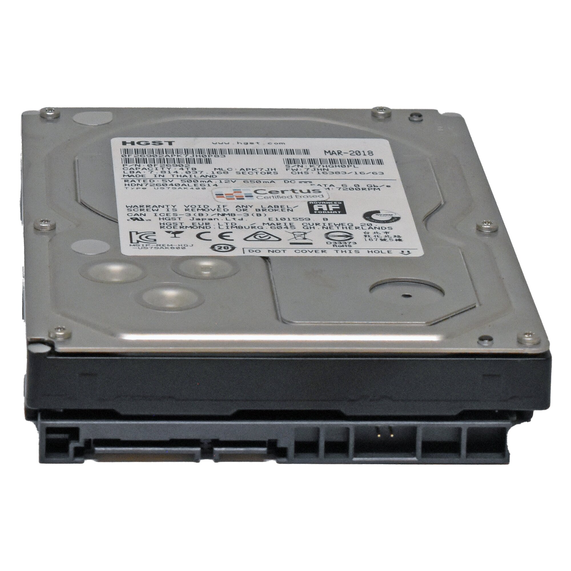 HGST 4TB HDD Festplatte 3.5" 7,2K 6G SATA HDN726040ALE614