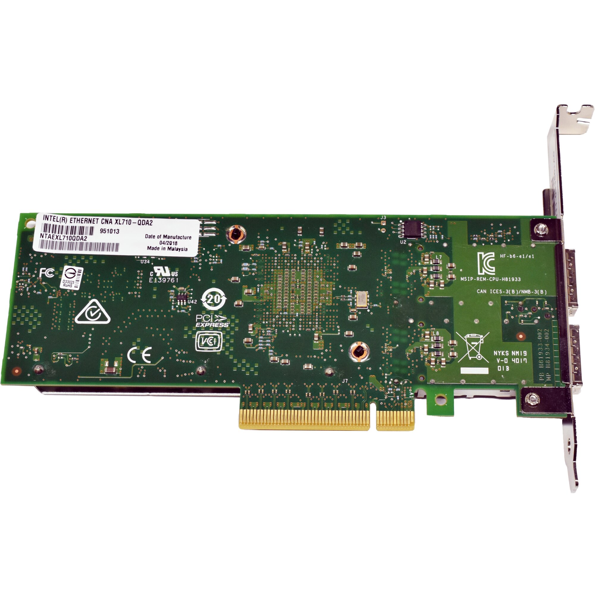 NetApp Intel 111-03380 XL710-QDA2 40G Dual Port QSFP+ PCIe 3.0 x8 ...