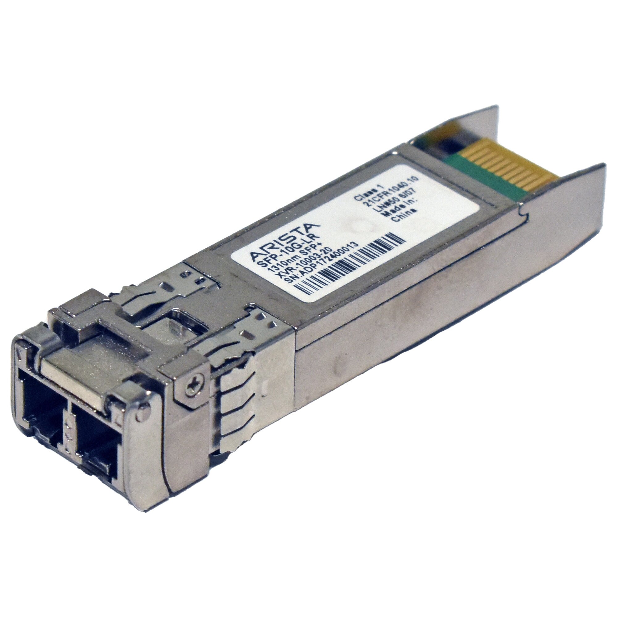Arista SFP-10G-LR XVR-10003-20 1310nm SMF 10km LC Duplex 10G SFP+ Transceiver Module