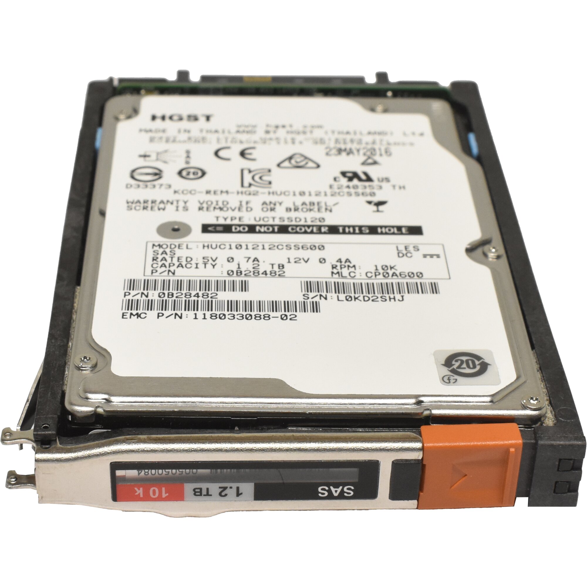 HGST 1.2TB 2.5" 10K 6G SAS HDD Festplatte HUC101212CSS600 0B28482 mit ...