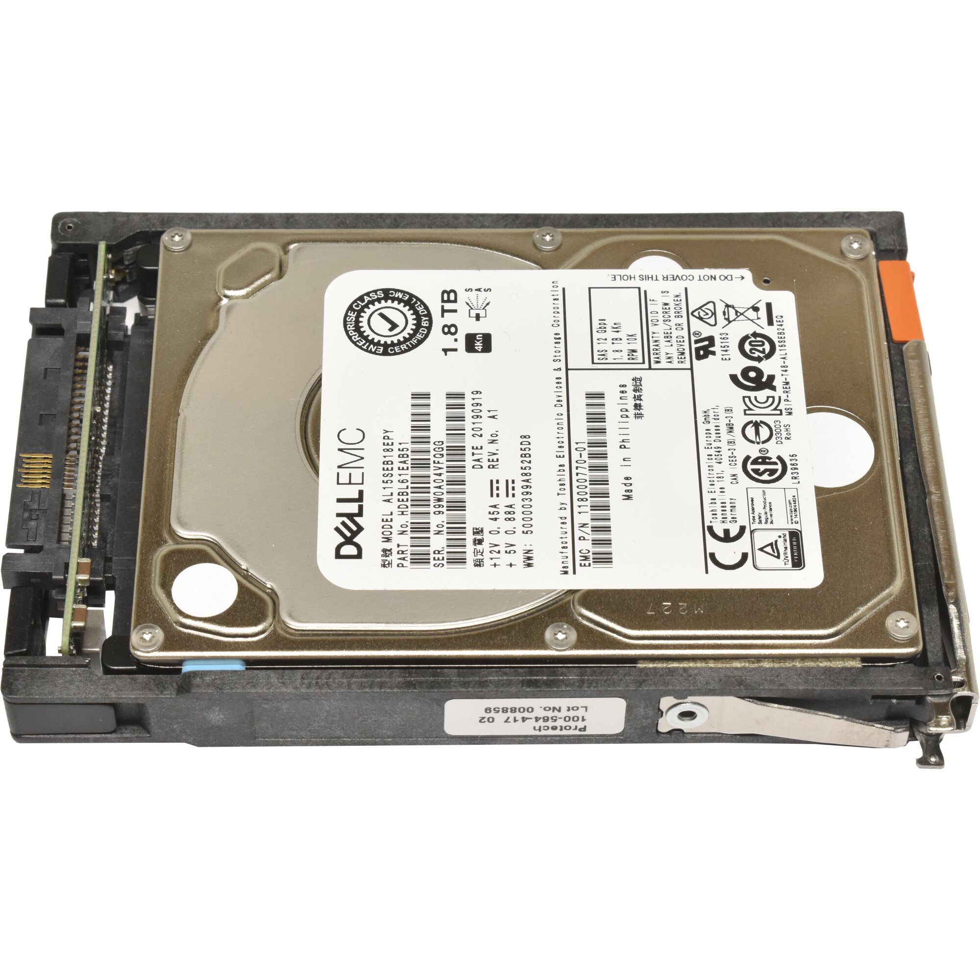 Dell EMC 1.8TB 2.5" 10K 12G SAS HDD Festplatte AL15SEB18EPY 118000770 ...