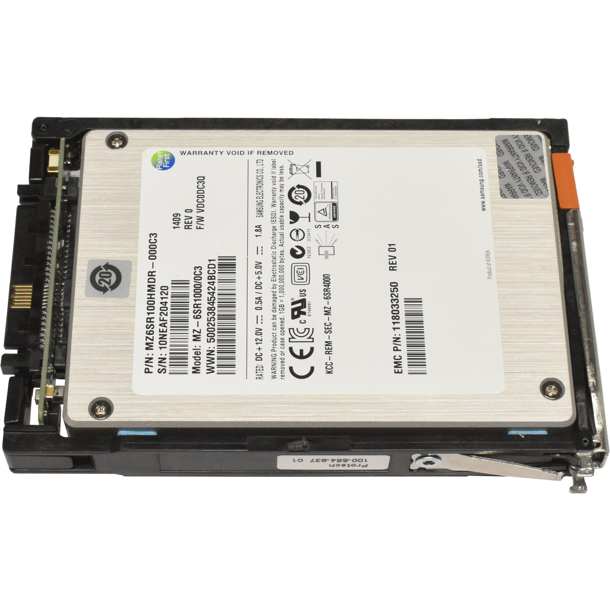 EMC Samsung 100GB 2.5" SAS SSD Flash Drive MZ-6SR1000/0C3 mit EMC ...
