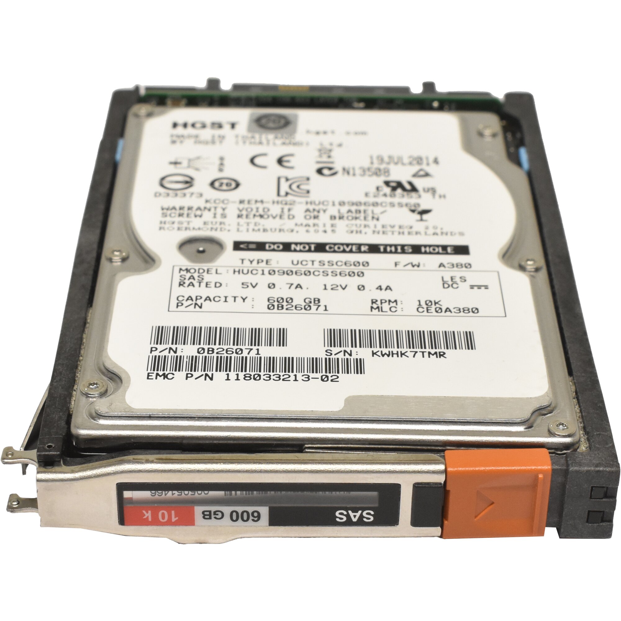 EMC HGST 600GB 2.5" 10K 6G SAS HDD Festplatte HUC109060CSS600 0B26071 ...