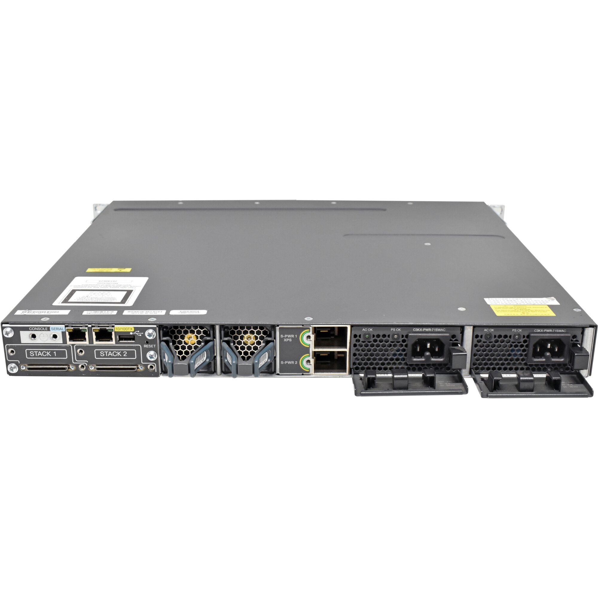 Cisco Catalyst WS-C3750X-48P-S 48-Port stackable PoE+ GE Switch 2x PSU ...
