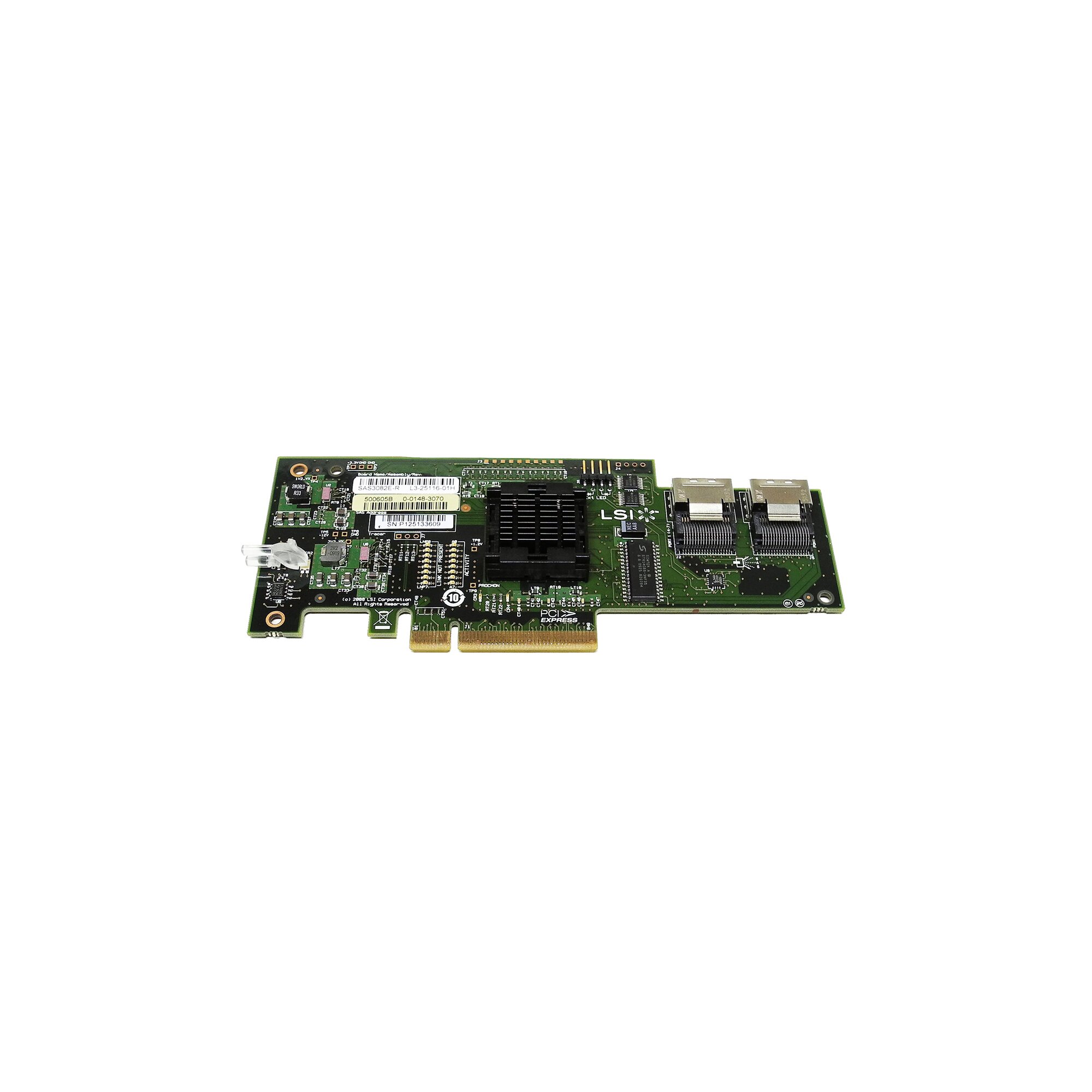 LSI SAS3082E-R IBM ServeRAID BR10i PCe x8 RAID Controller L3-25116 FRU ...