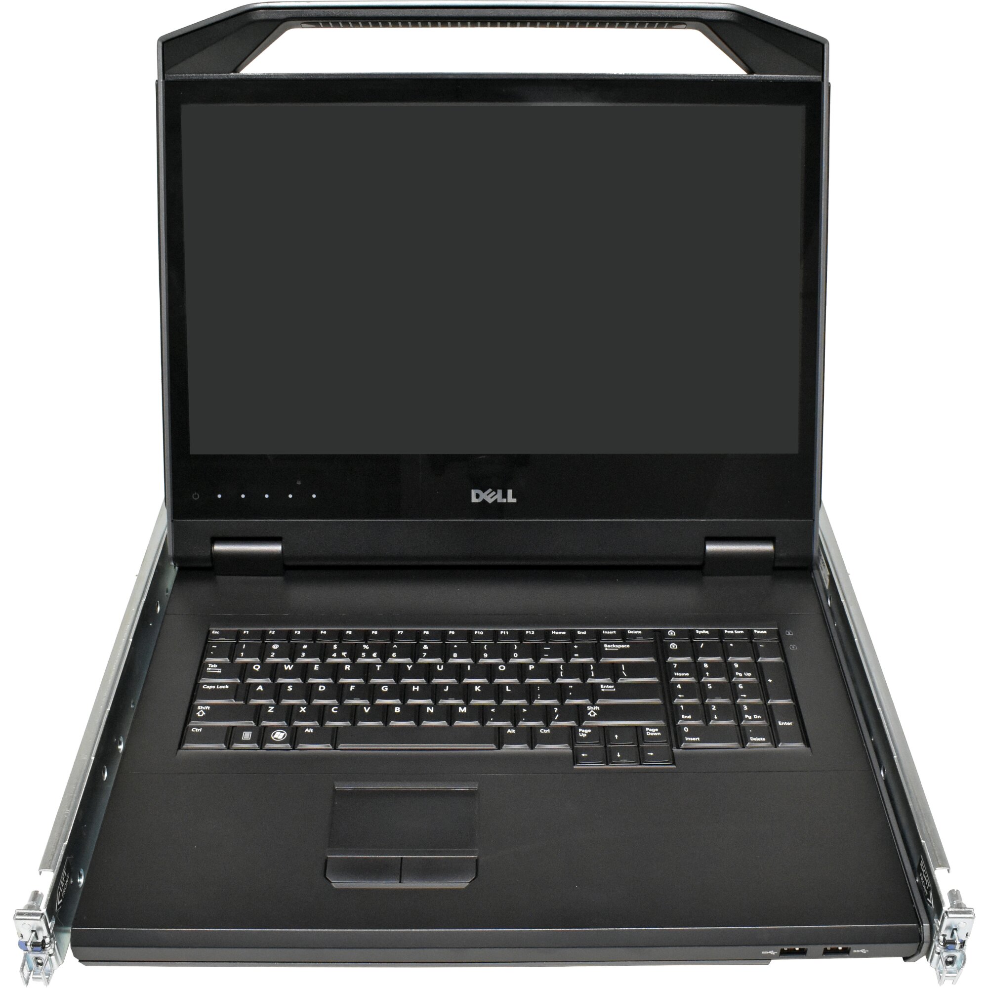 Dell Avocent DKMMLED185-001 18.5" KVM Rack Console QWERTY +Rack Rails ...