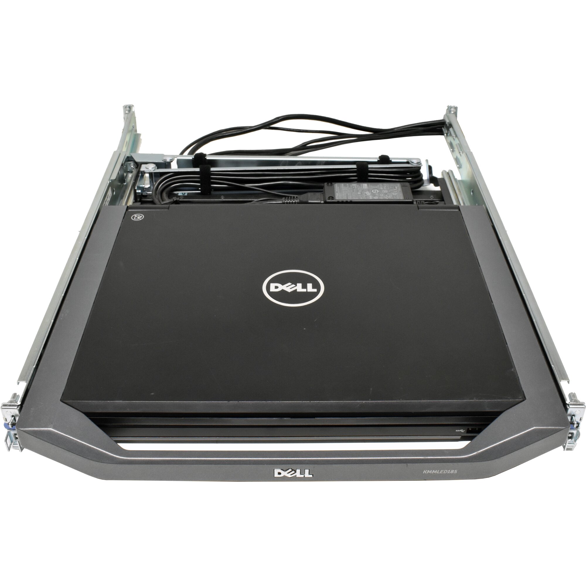 Dell Avocent DKMMLED185-001 18.5" KVM Rack Console QWERTY +Rack Rails ...