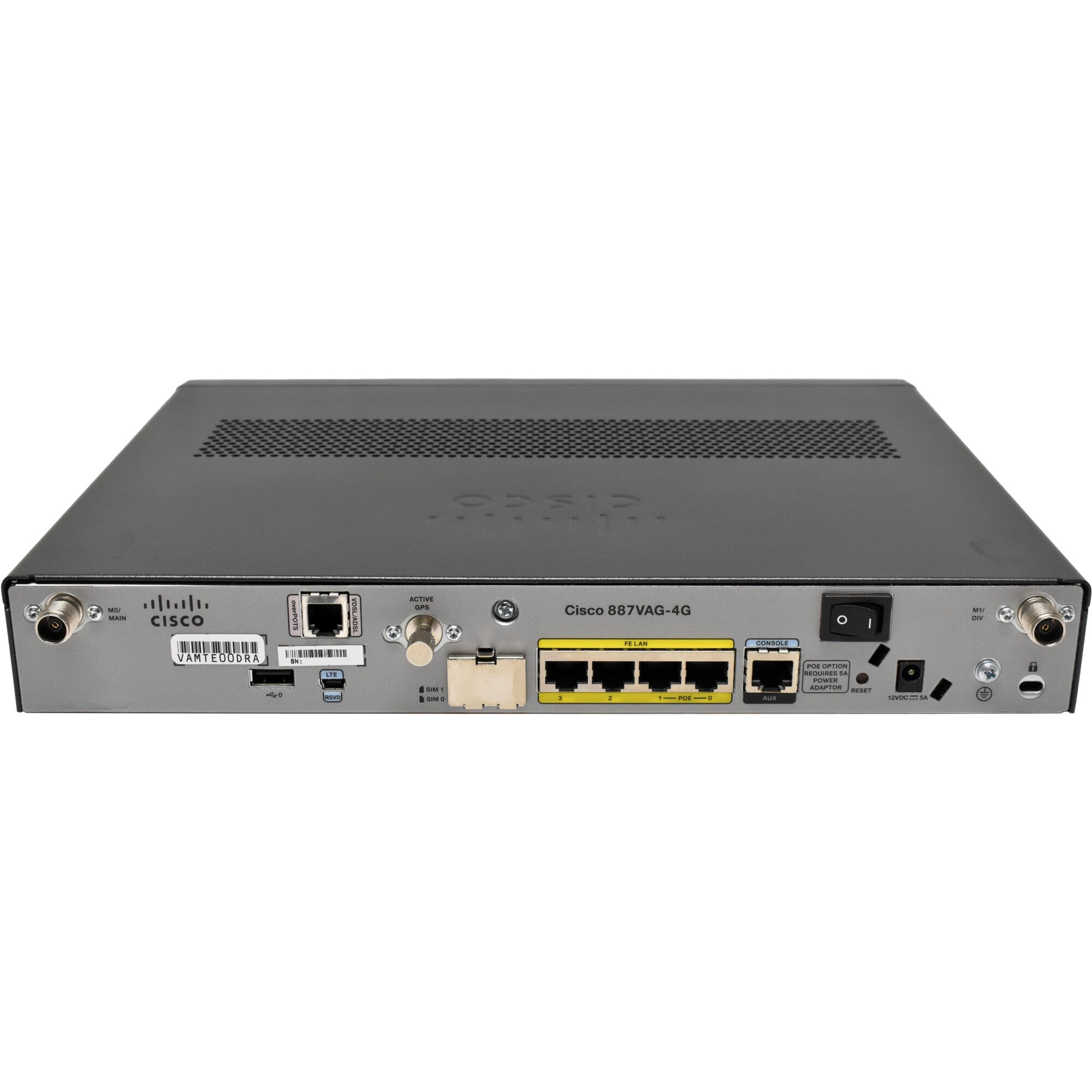 Cisco C887VAG-4G-GA-K9 4-Port Fast Ethernet Integrated Services Router ...