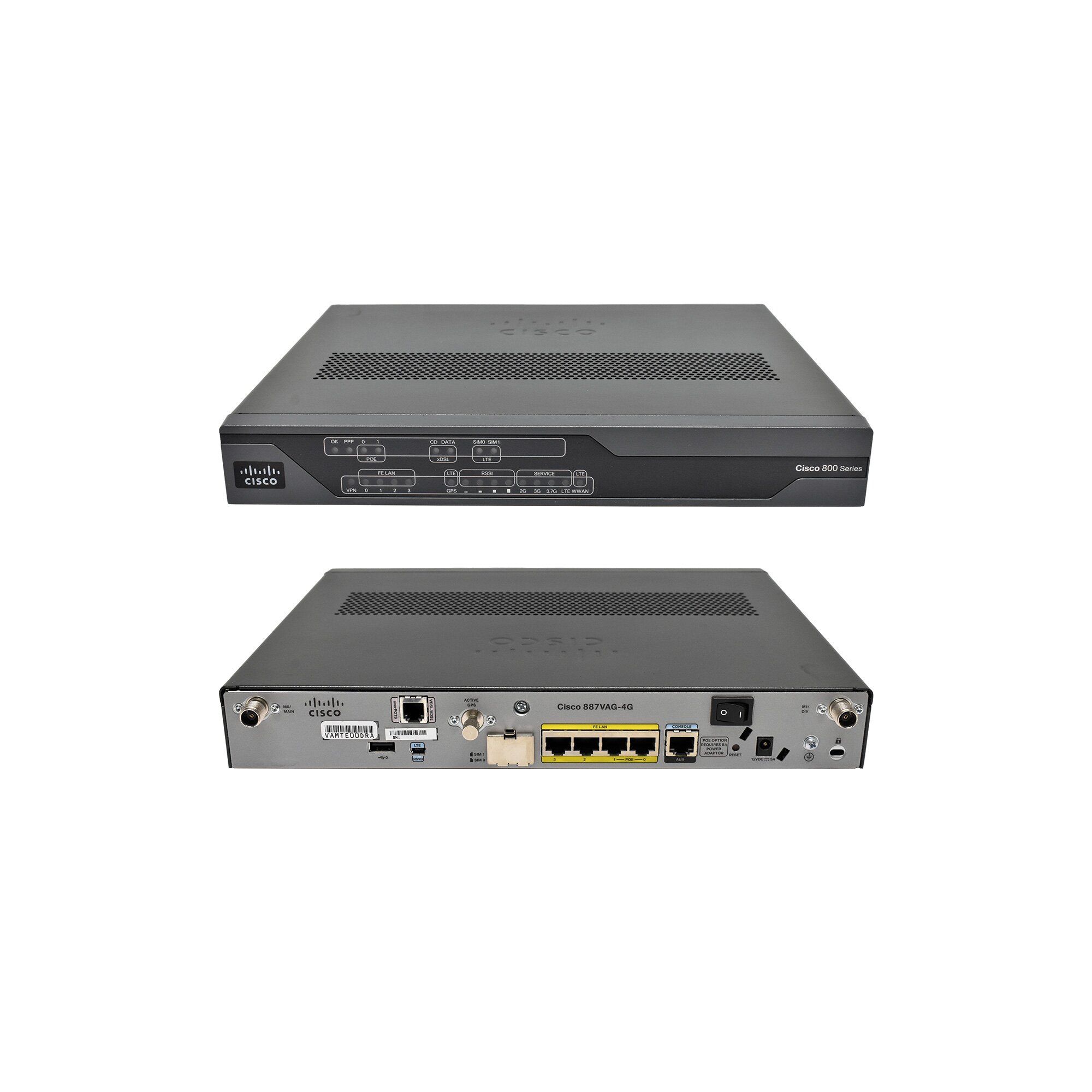 Cisco C887VAG-4G-GA-K9 4-Port Fast Ethernet Integrated Services Router ...