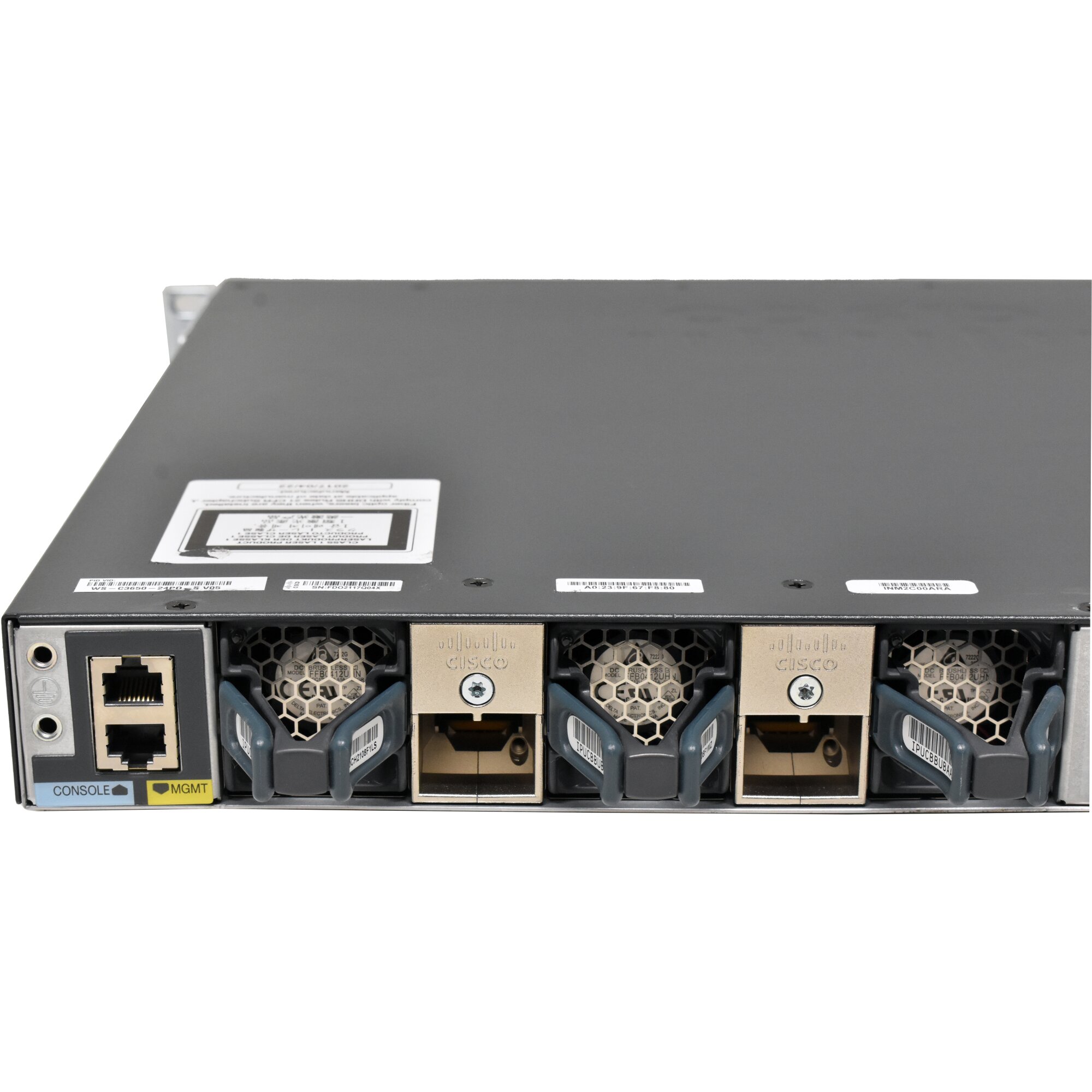 Cisco Catalyst WS-C3650-24PD-S 24-Port PoE+ RJ-45 GE Switch 2x 10G SFP+ ...